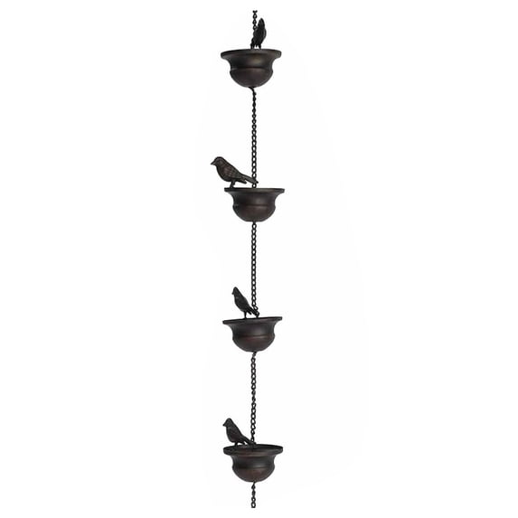 Rain Chain for Gutters Birds On Cups Gutter Chain Downspout Replacement ...