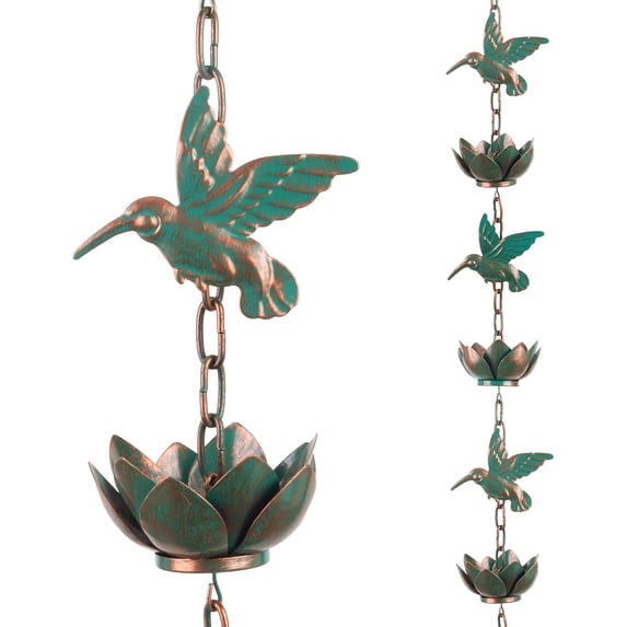 Rain Chain for Gutters Downspouts Outside,8.8ft Hummingbird Rain Chain ...