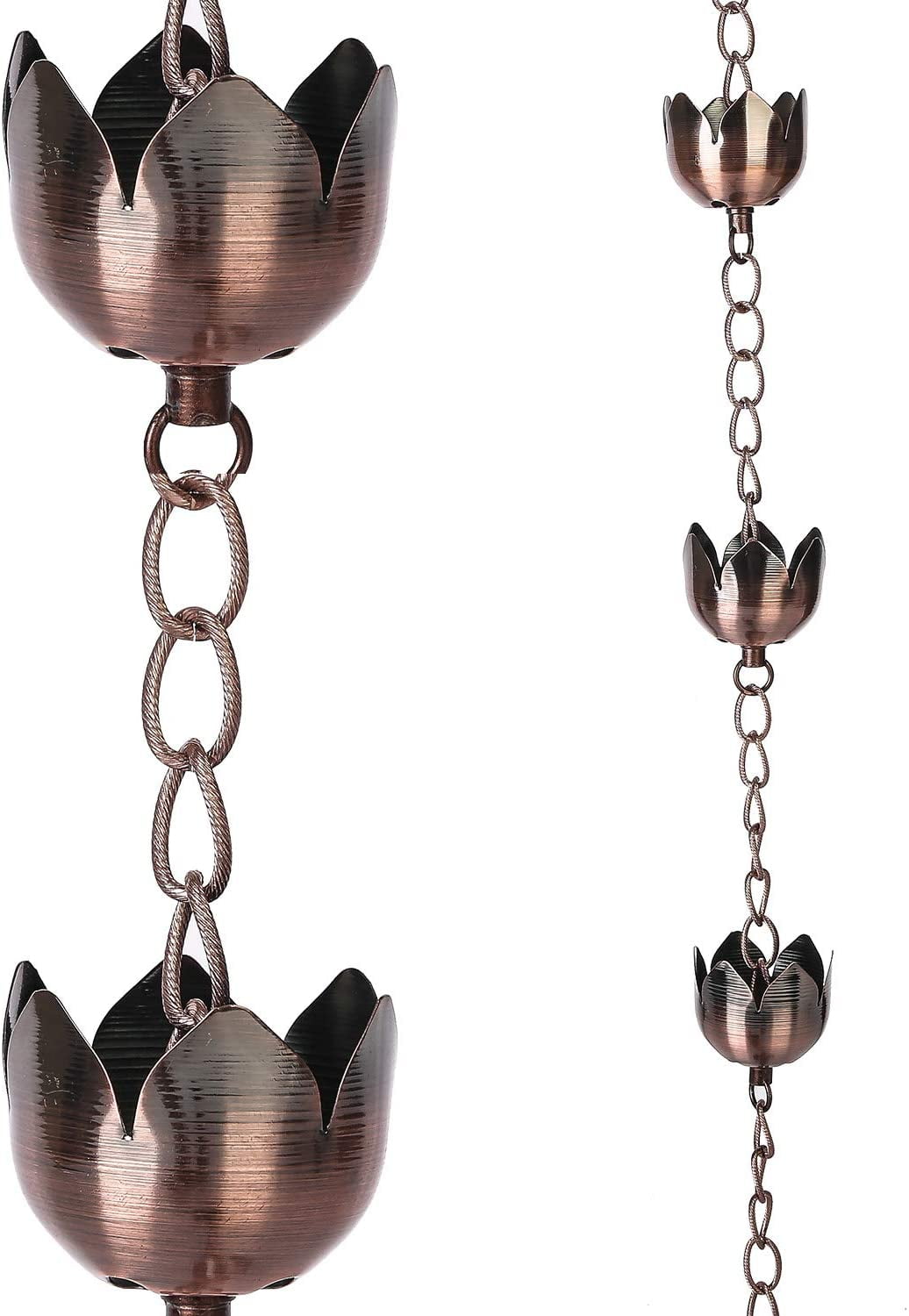 "Outdoor Gutter Hanging 72"" Metal Decorative Umbrella Rain Chain Bell ...