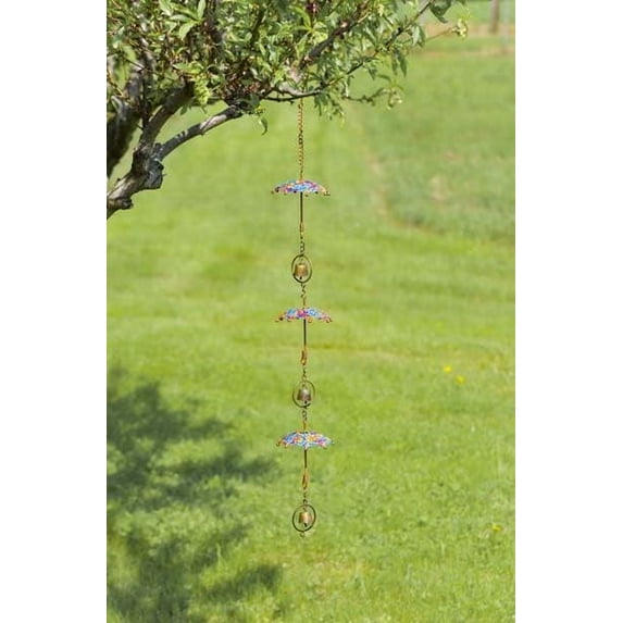 Rain Chains Metal Decorative Umbrella Rain Chain Bell 39" for Home ...