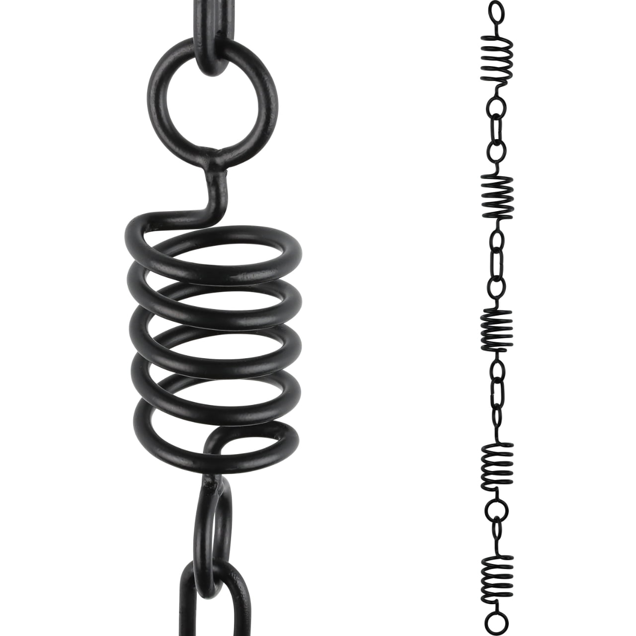Rain Chains by JASINC 8.5 ft Spiral Wire Rain Chain Black, Water ...