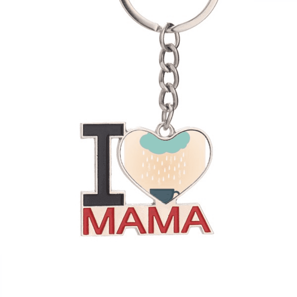 Rain Cloud Cup Sle Face Weather Keychain Metal Keyring Holder Love MAMA ...