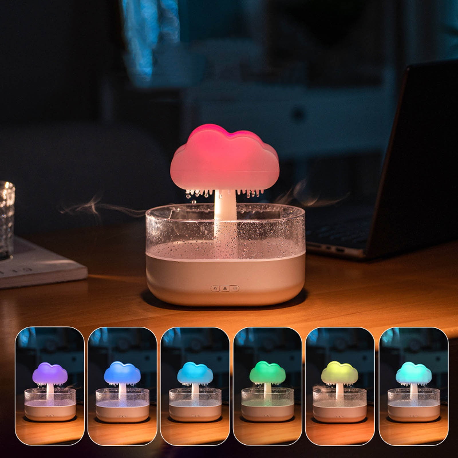 Rain Cloud Humidifier Water Oil Diffuser With 7 Colors LED Lights ...