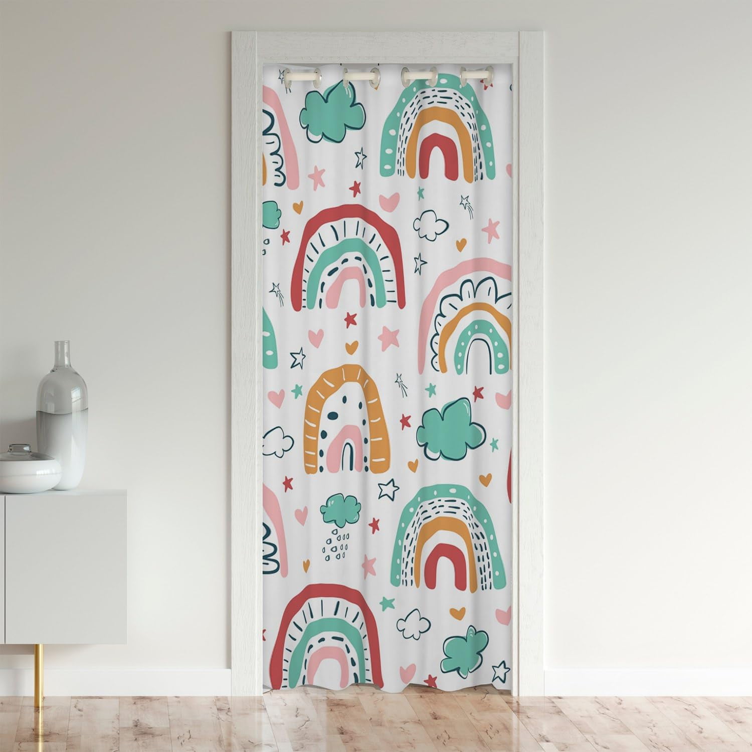 Rain Cloud Print Door Curtains Doorway Privacy Closet Curtain for ...