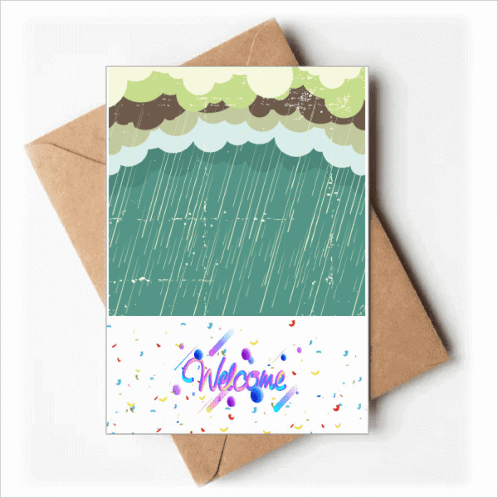 Rain Cloud Sea Weather Pattern Welcome Back Greeting Cards Envelopes ...