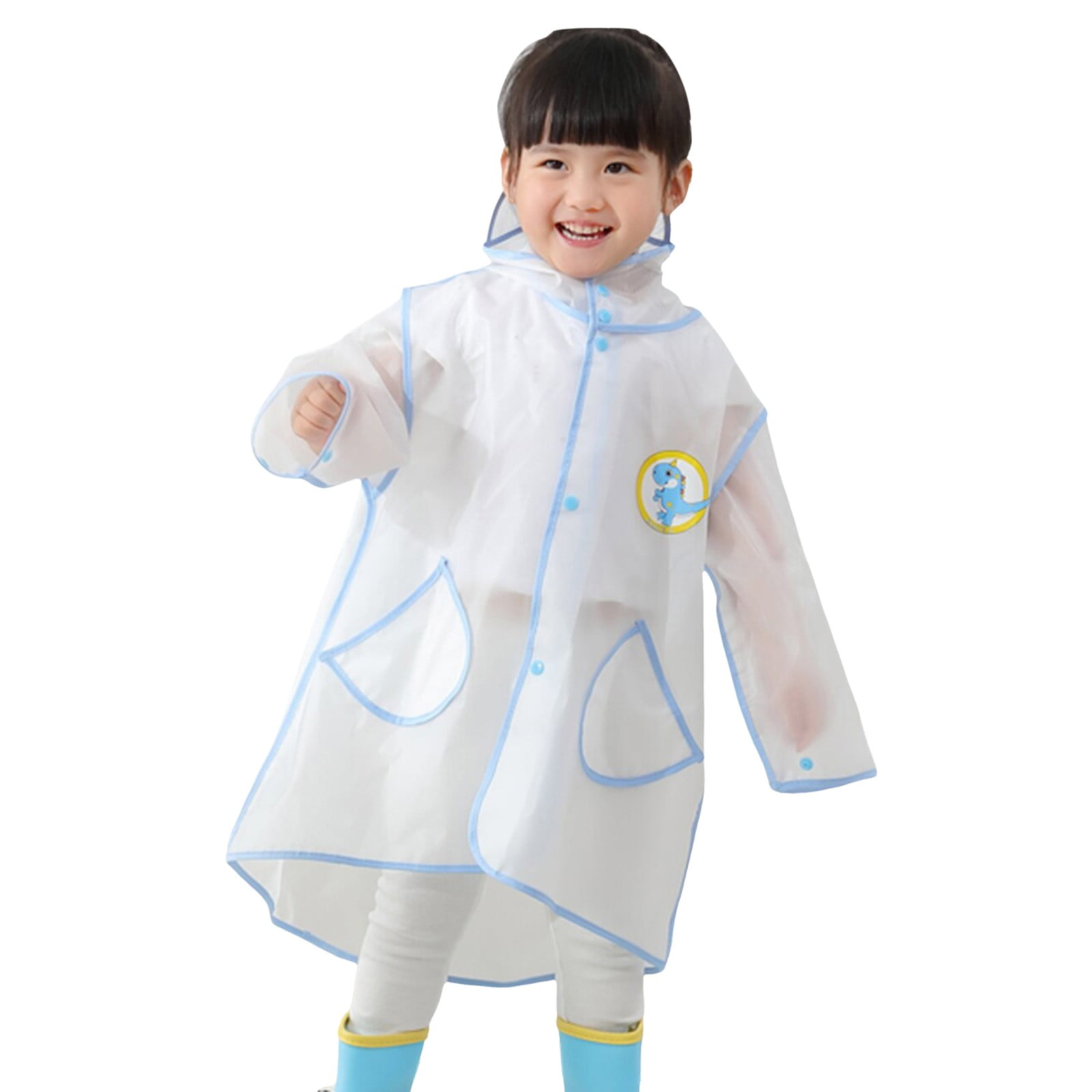 Rain Coat Children Raincoat Cute Cartoon Baby Transparent Fashion Wrapped Eva Raincoat Blue Rain ...