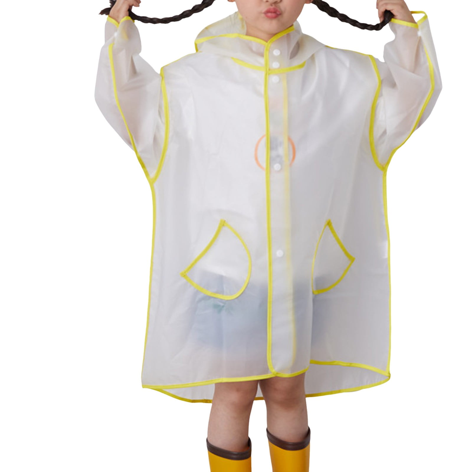 Rain Coat Children Raincoat Cute Cartoon Baby Transparent Fashion Wrapped Eva Raincoat Yellow ...