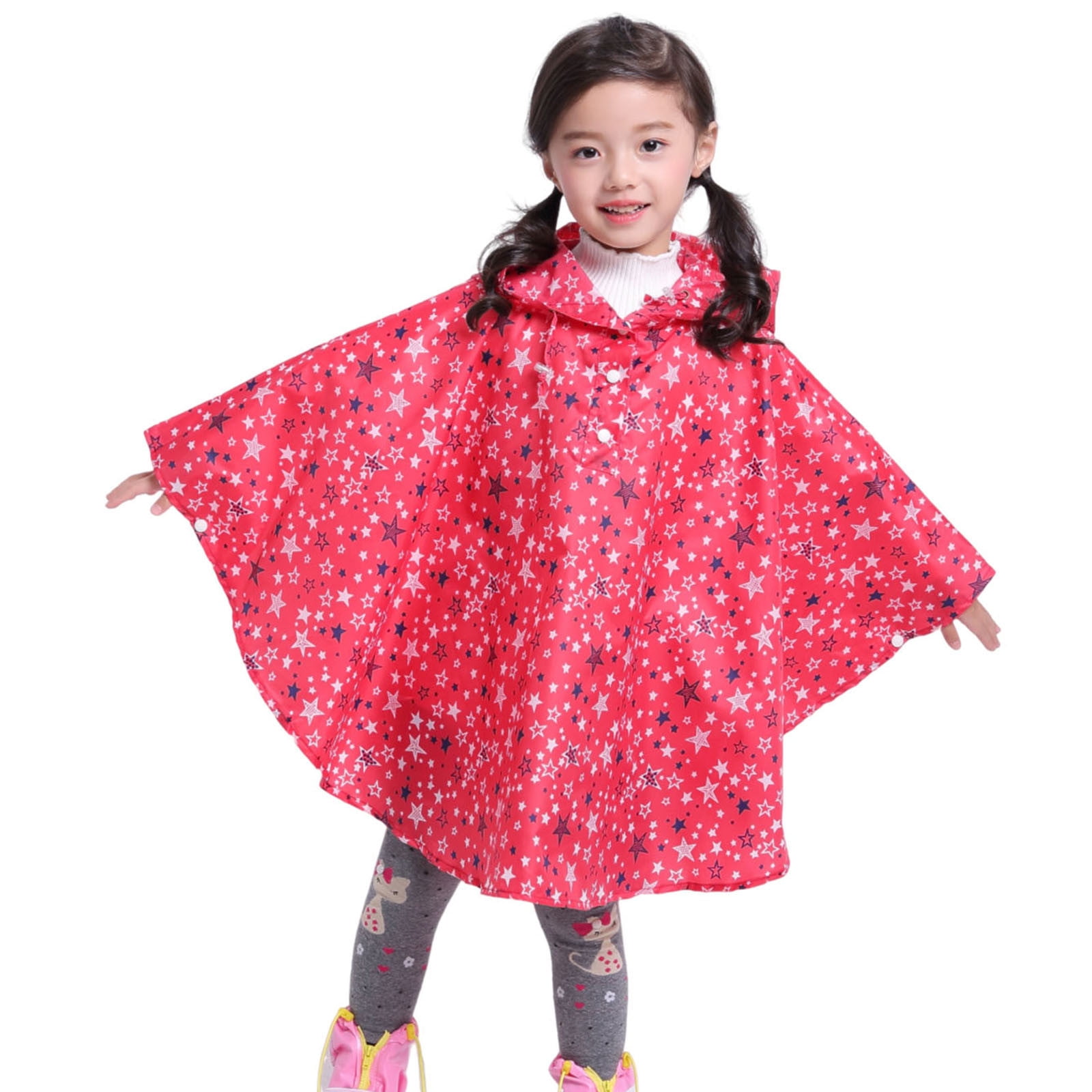 Rain Coat For Boys Kids Girls Raincoat Toddler Cartoon Children Print Hooded Rainwear Red ...