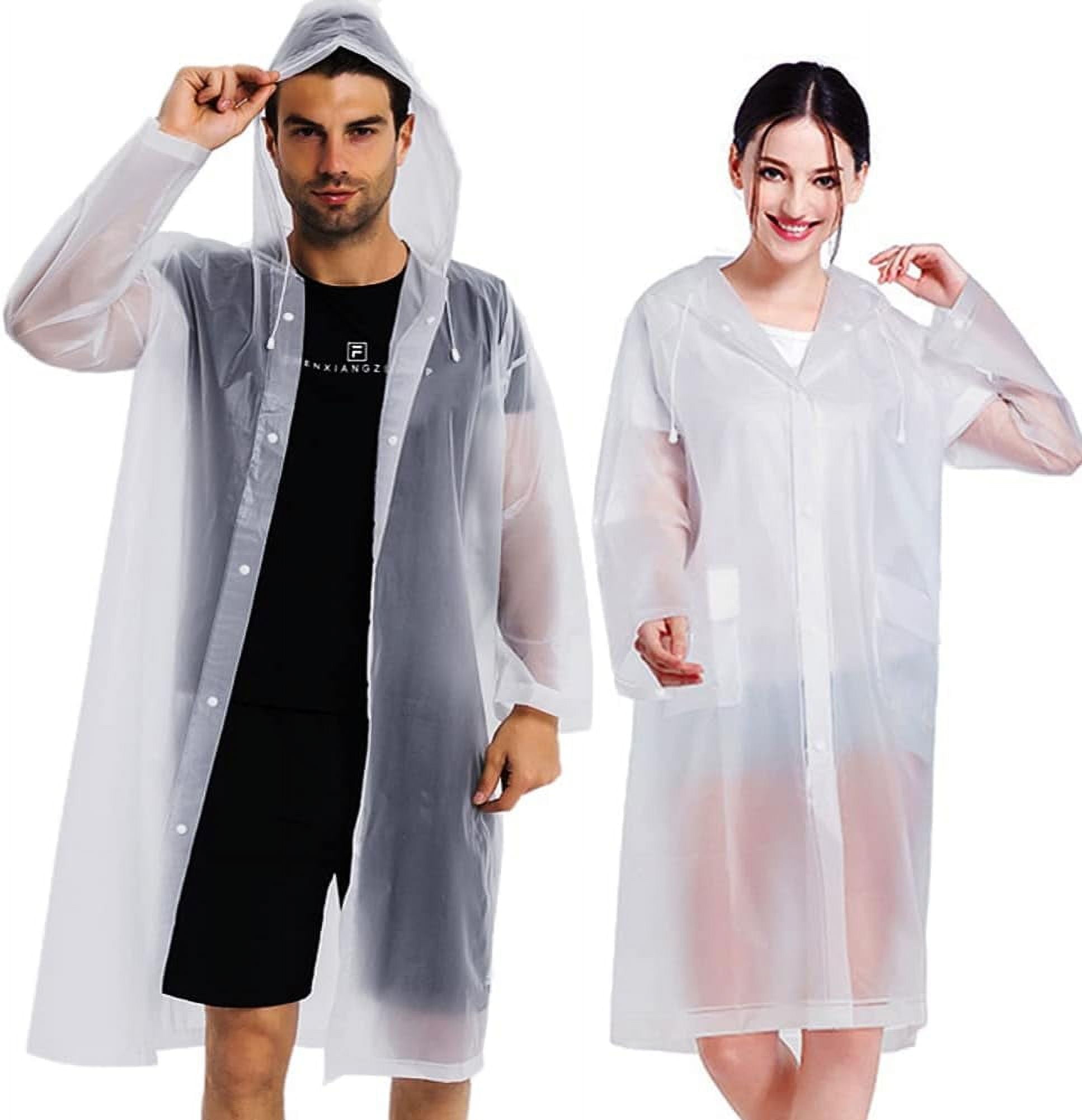 Rain Coats (2 Pack) - Reusable EVA Rain Ponchos for Adults Rain Jackets ...
