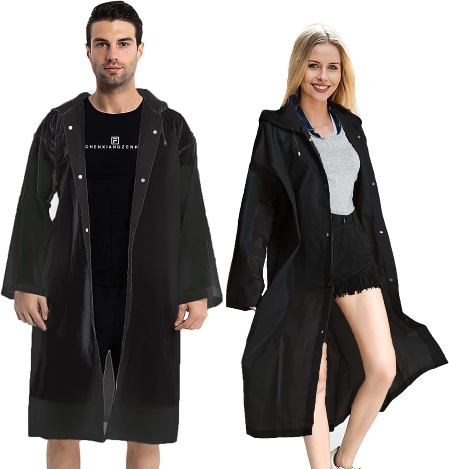 Rain Coats (2 Pack) - Reusable EVA Rain Ponchos for Adults Rain Jackets ...