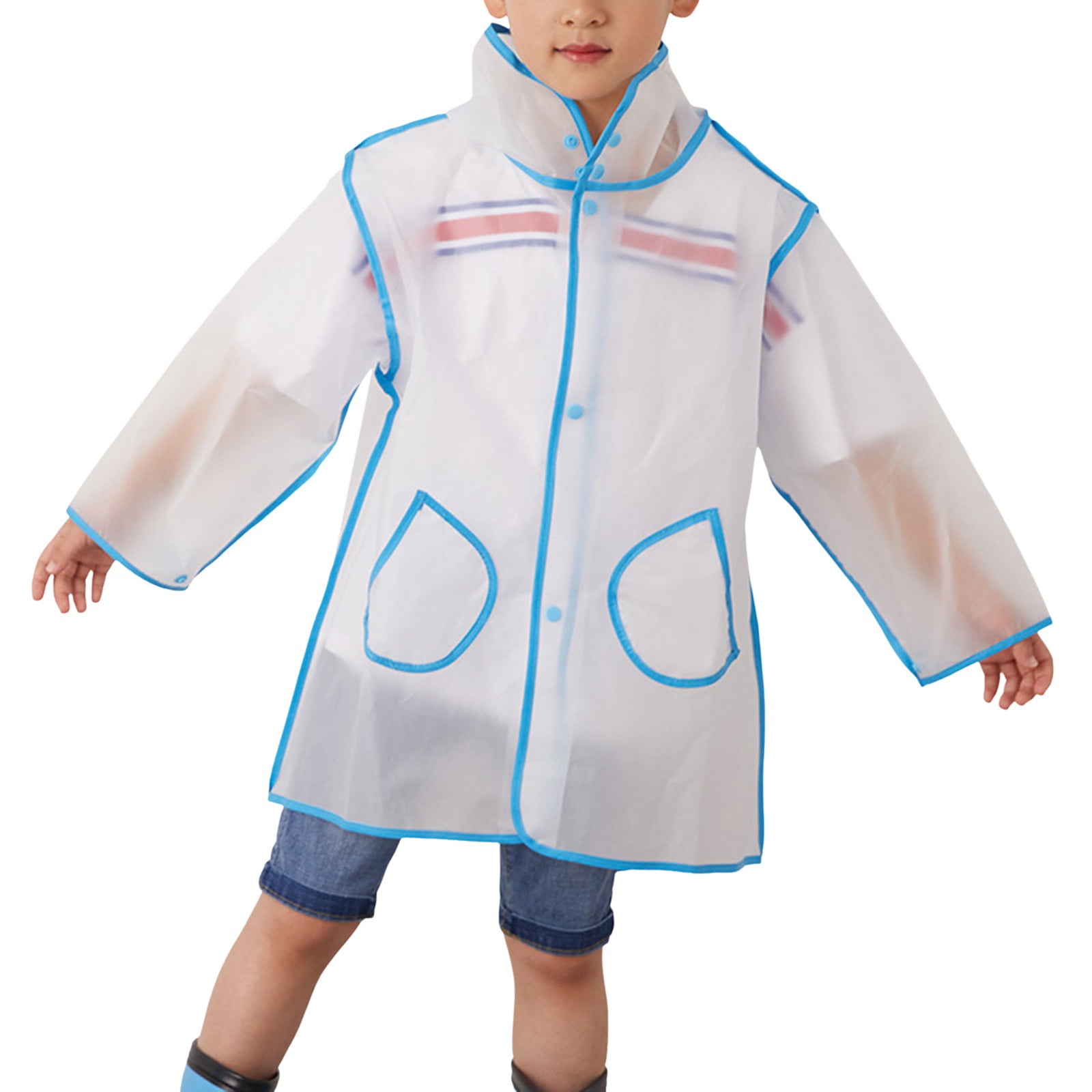 Rain Coats Children Raincoat Cute Cartoon Baby Transparent Fashion Wrapped Eva Raincoat Sky Blue ...