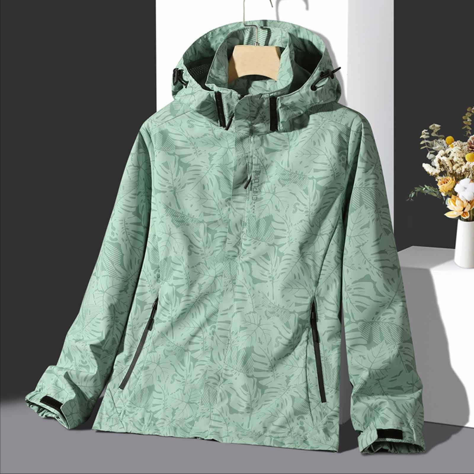Rain Coats Women's Outdoor Couples Single Layer Jacket Casual Lapel ...