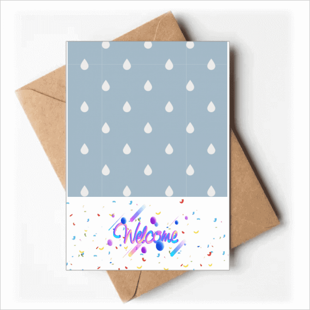 Rain Drip Weather Cloud Pattern Welcome Back Greeting Cards Envelopes ...