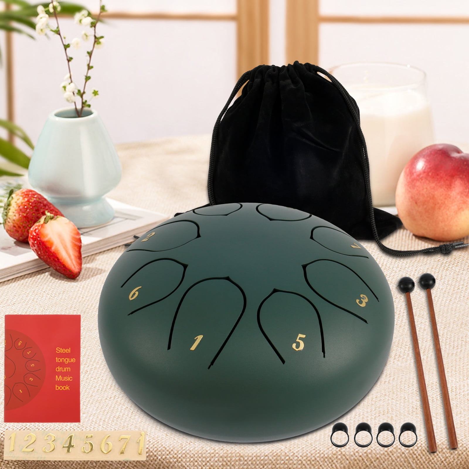 Rain Drum 8 Tone 6 Inch Carbon Steel Tongue Drum Outdoor Garden Chakra ...