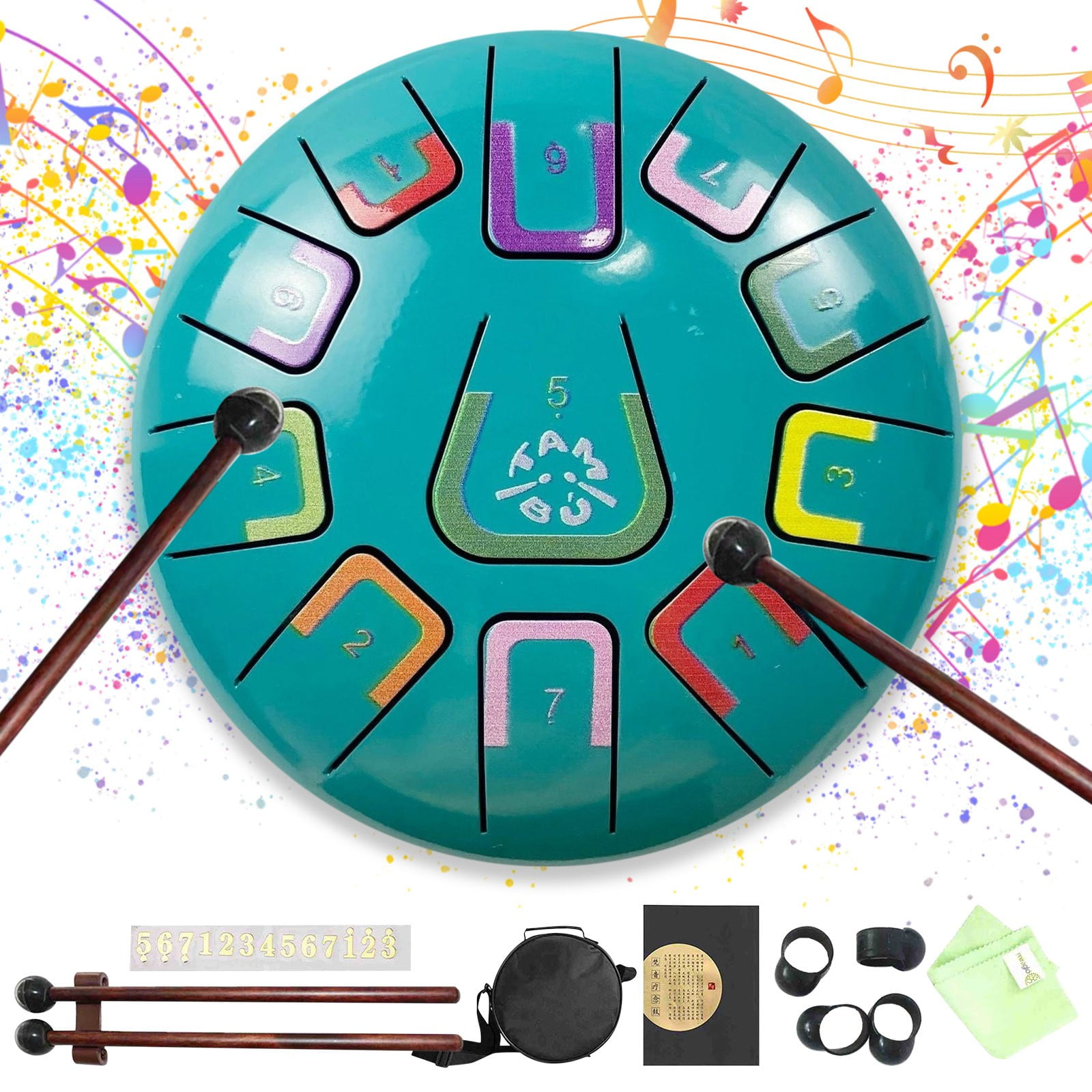 Rain Drum for Garden 8 Inch 11 Note Rain Drum Outdoor Steel Tongue Drum ...