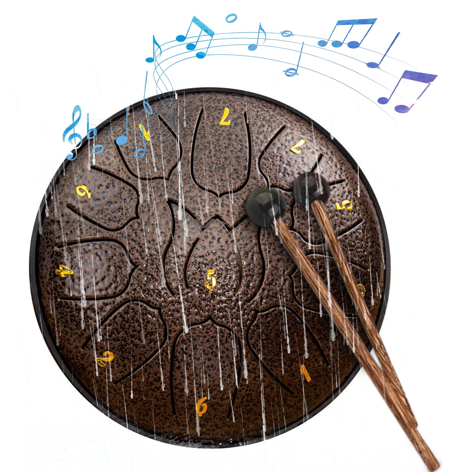 Rain Drum for Outside 11 Note 6 Inch Rain Drum for Garden, Steel Tongue ...