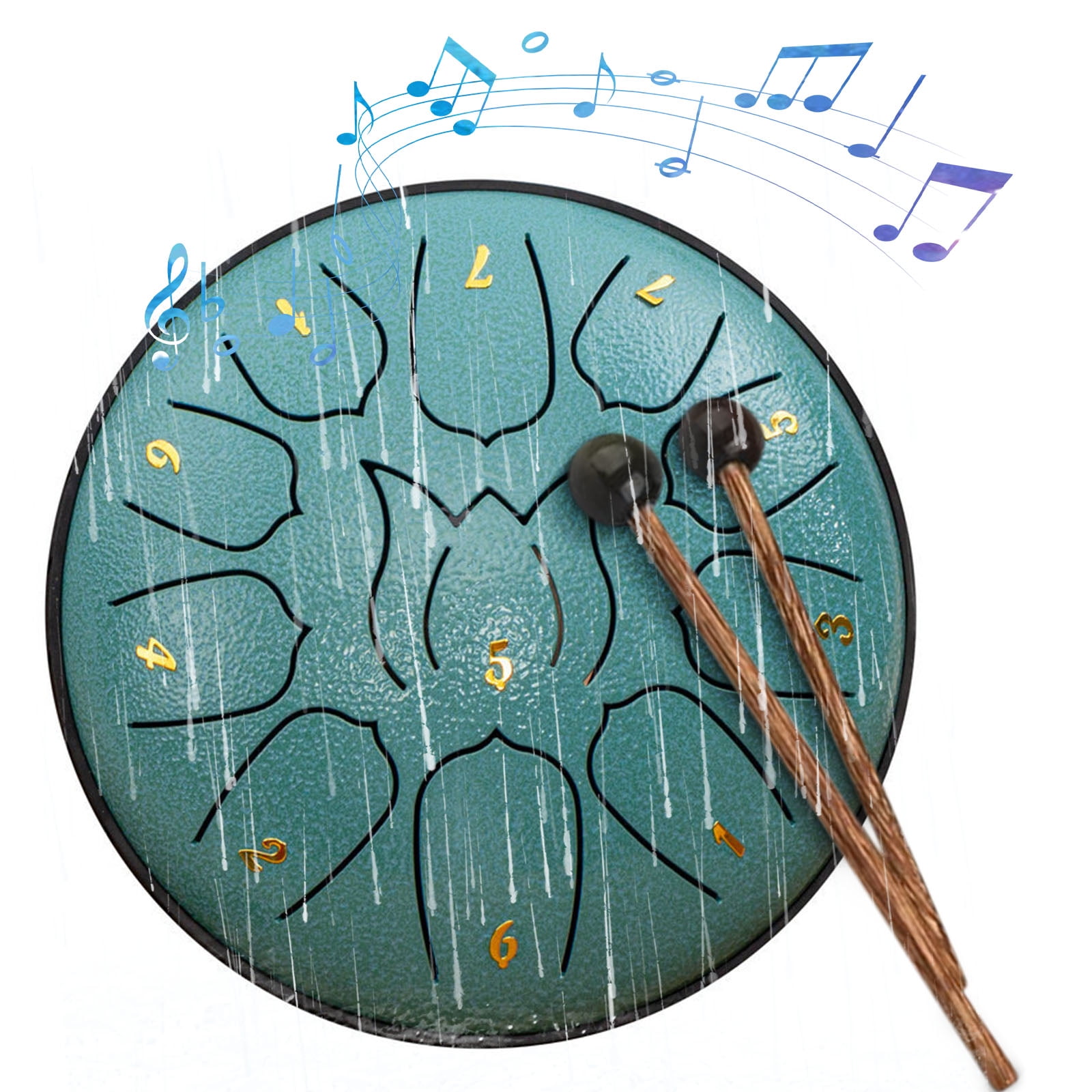 Rain Drum for Outside 11 Note 6 Inch Rain Drum for Garden, Steel Tongue ...