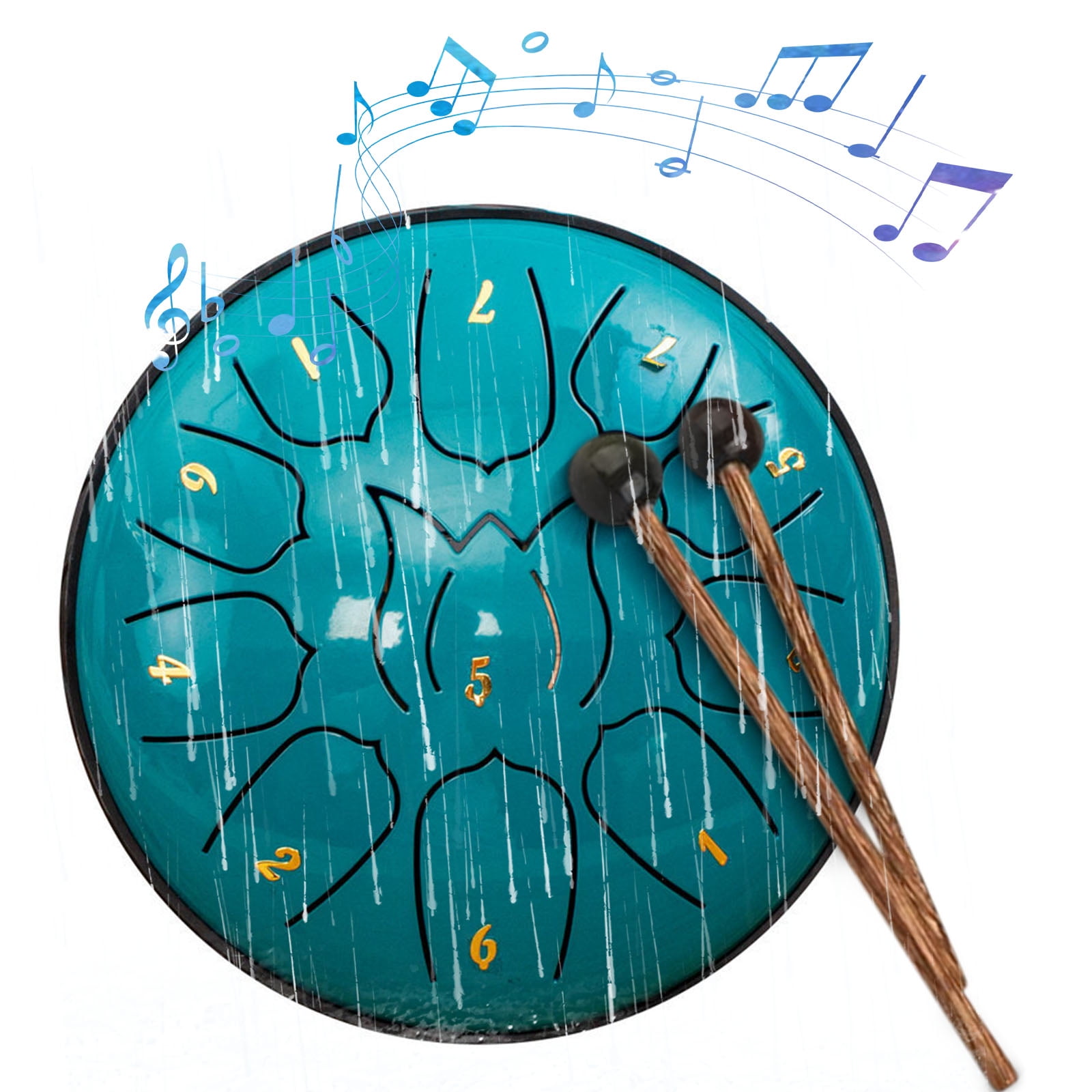 Rain Drum for Outside 11 Note 6 Inch Rain Drum for Garden, Steel Tongue ...