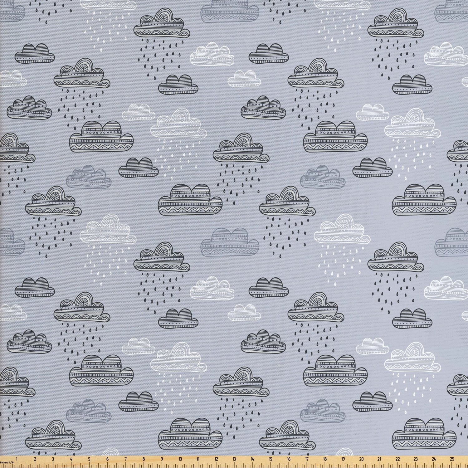 Ambesonne Rain Fabric by the Yard Upholstery, Tribal Motif Inspired, 5 ...