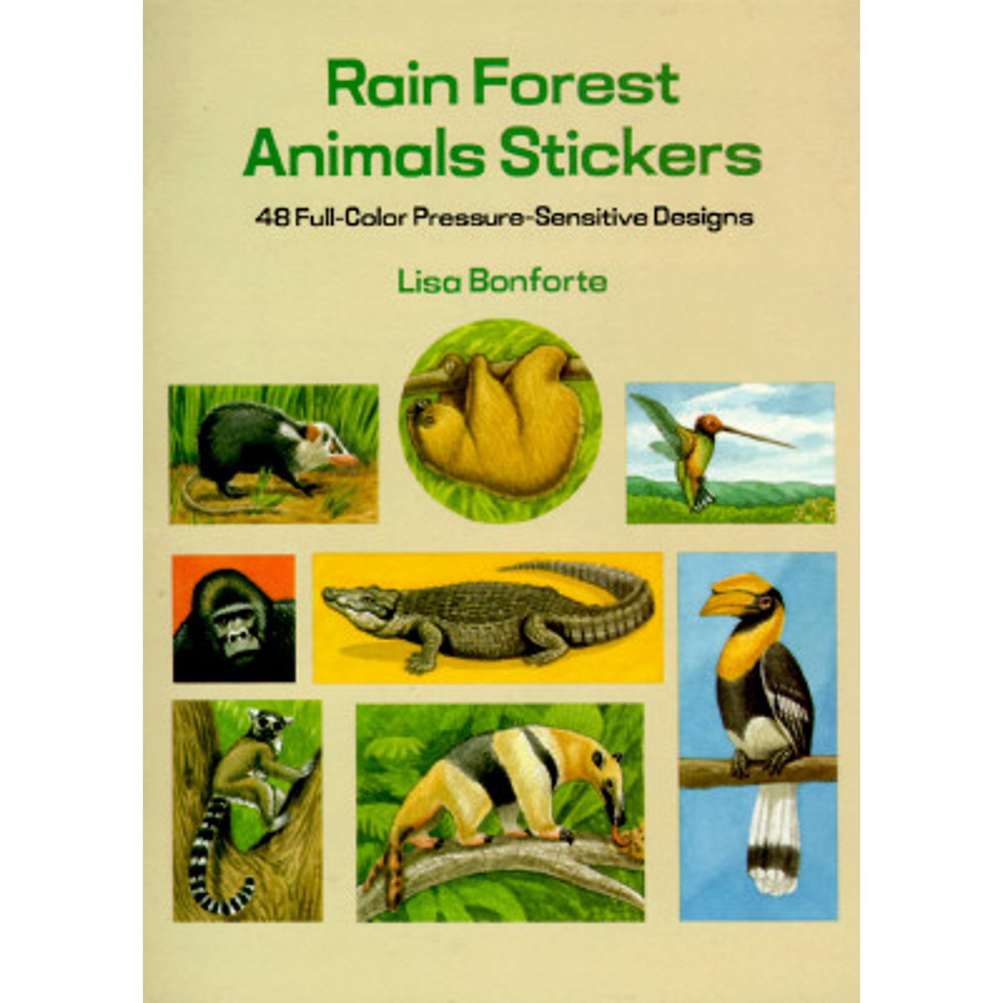 Rain Forest Animals Stickers : 48 Full-Color Pressure-Sensitive Designs ...