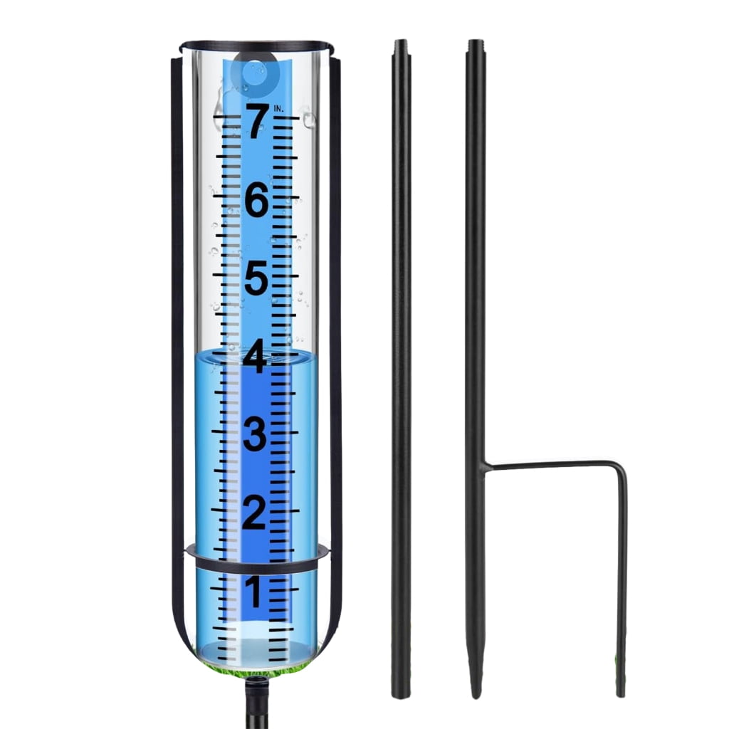 Rain Gauge 7" Capacity Easy to Read Outdoor Rain Gauges Best Rate Metal ...