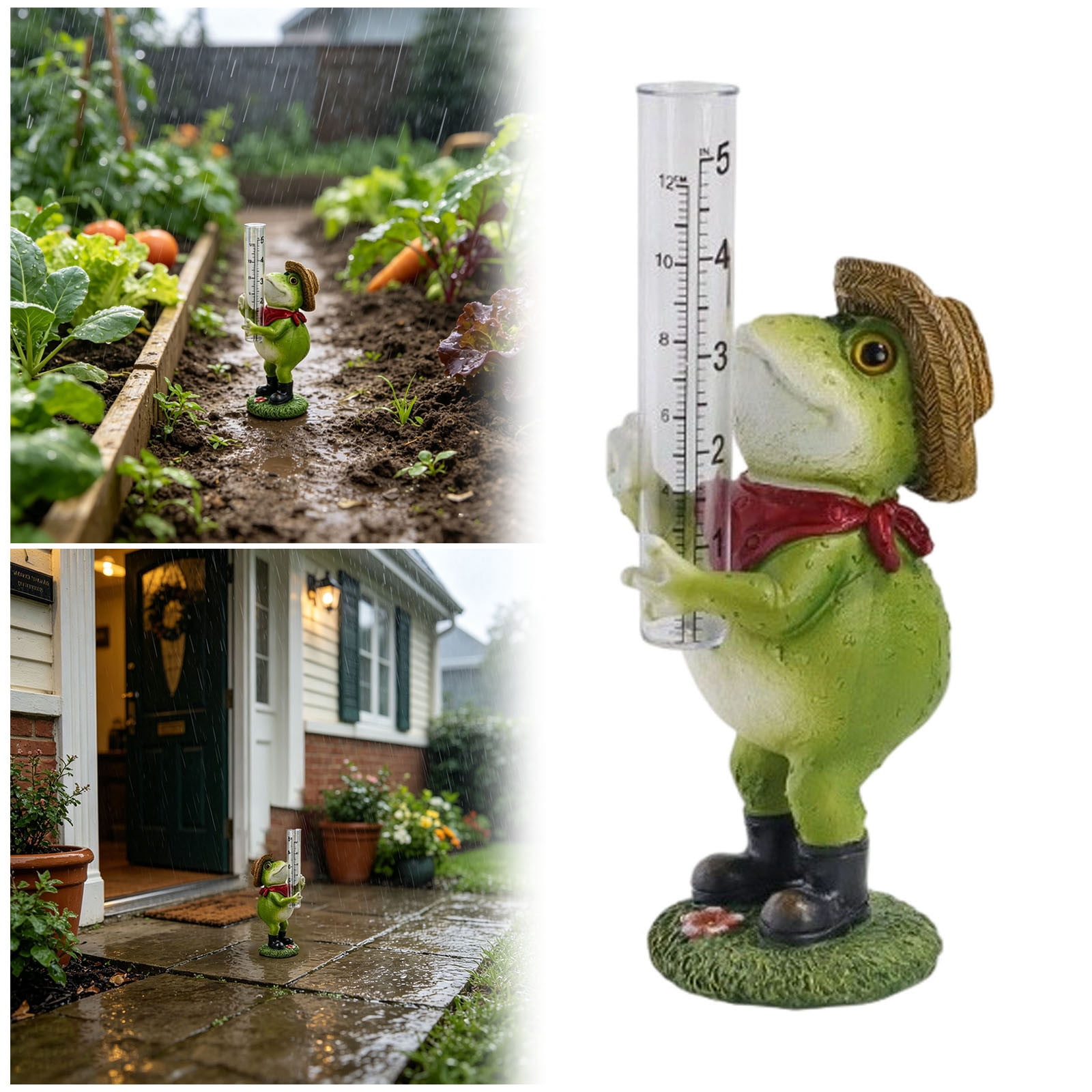 Rain Gauge Shaped Decorative Water Measuring Gauge with Glass Tube for ...