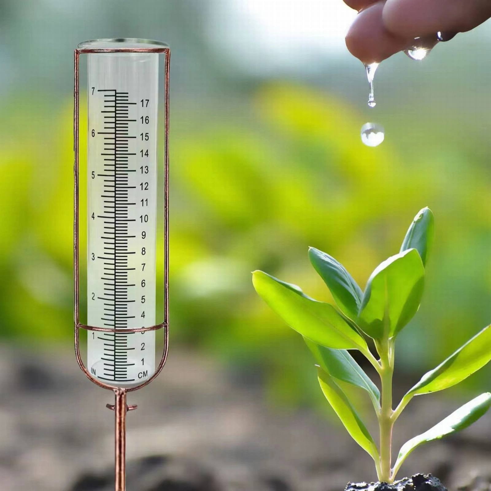 Rain Gauge Outdoor,7" Large Capacity Rain Gauge Replacement Tube ...