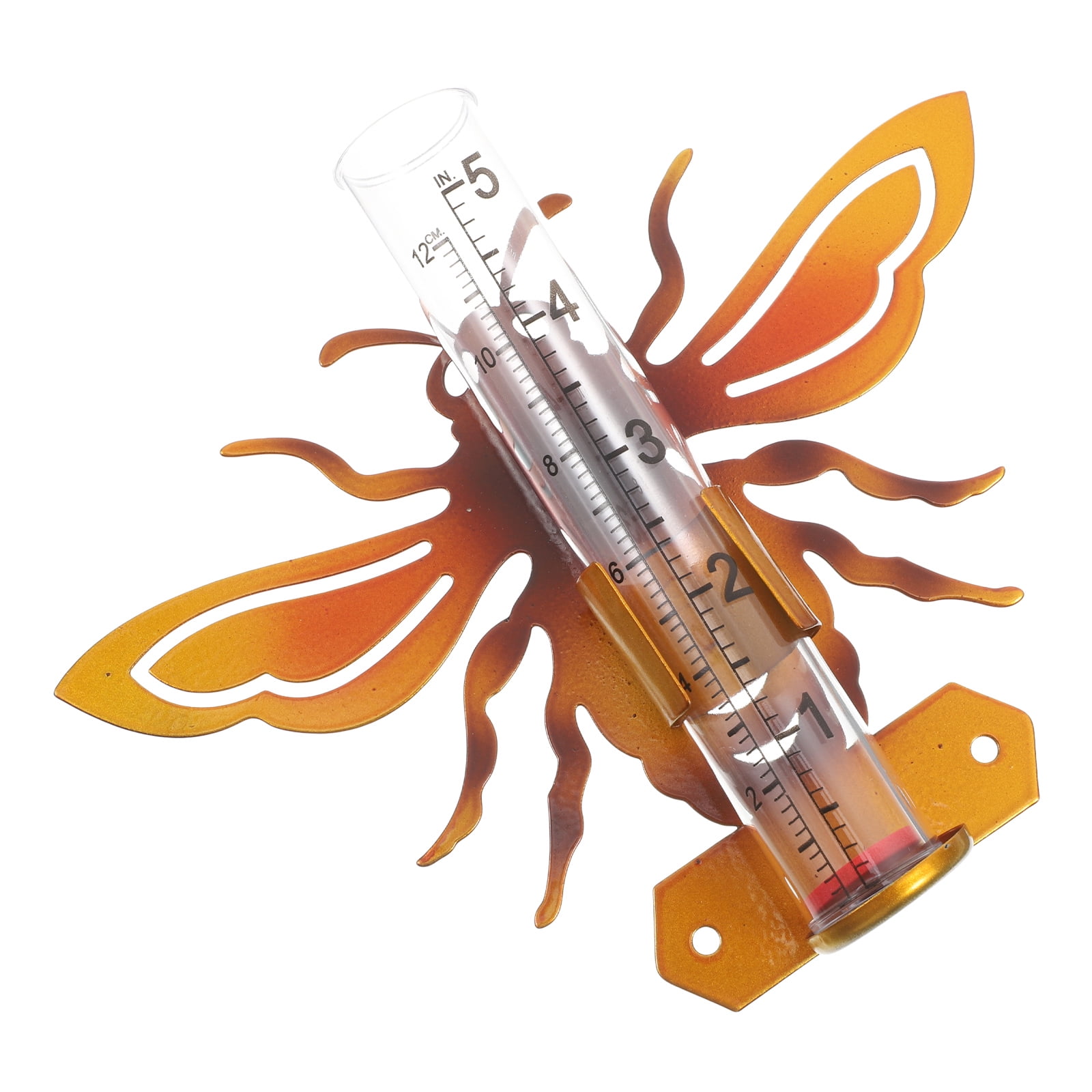 Bee Shaped Rain Gauge Freeze Proof Iron Rain Gauge With Decorative ...