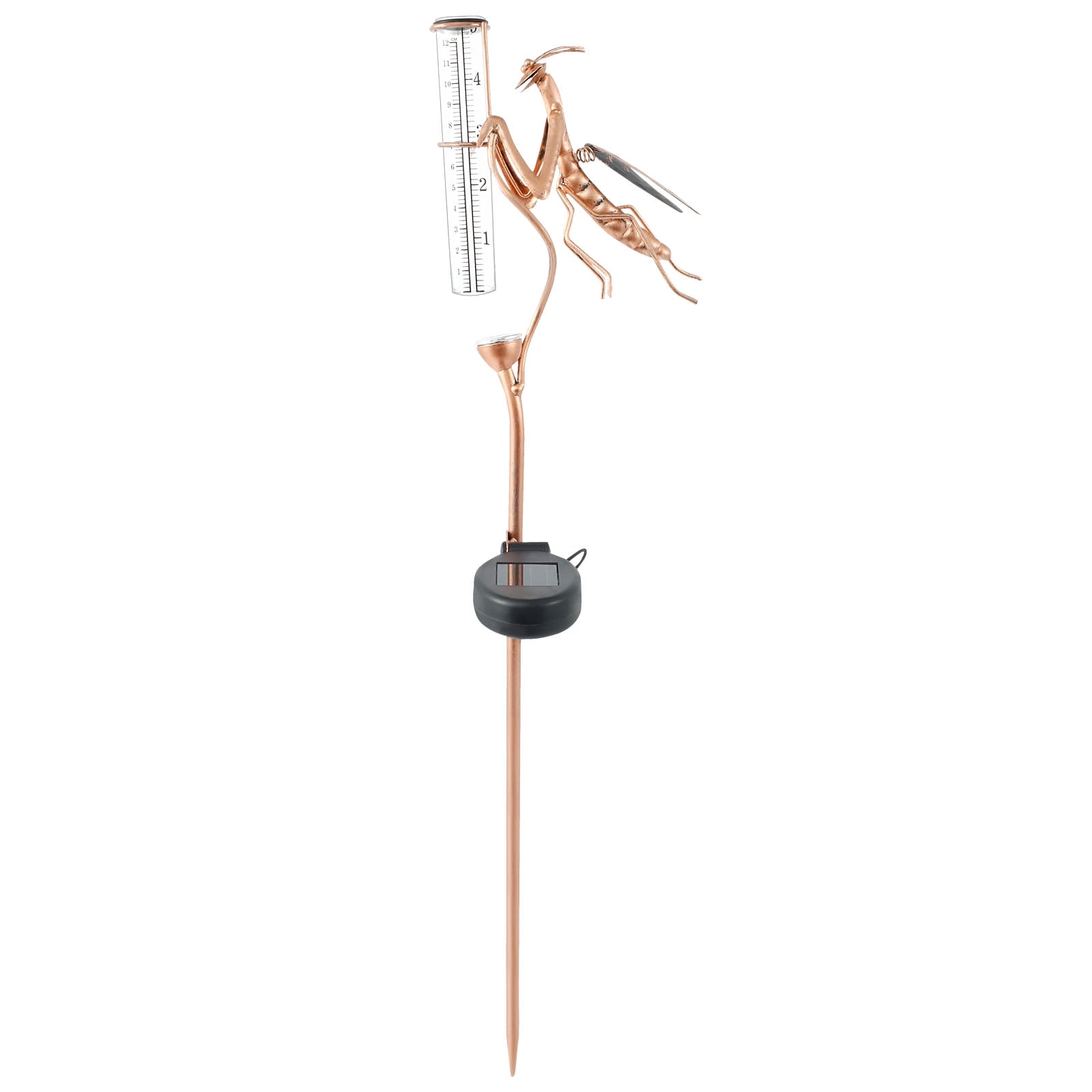 Rain Gauge Outdoor Metal Mantis Rain Gauges Solar Rain Measure Gauge ...