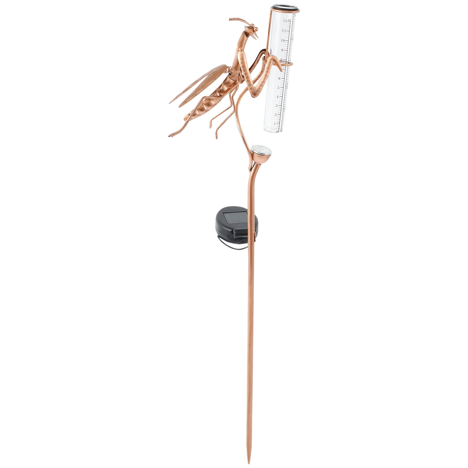 Rain Gauge Outdoor Metal Mantis Rain Gauges Solar Rain Measure Gauge ...