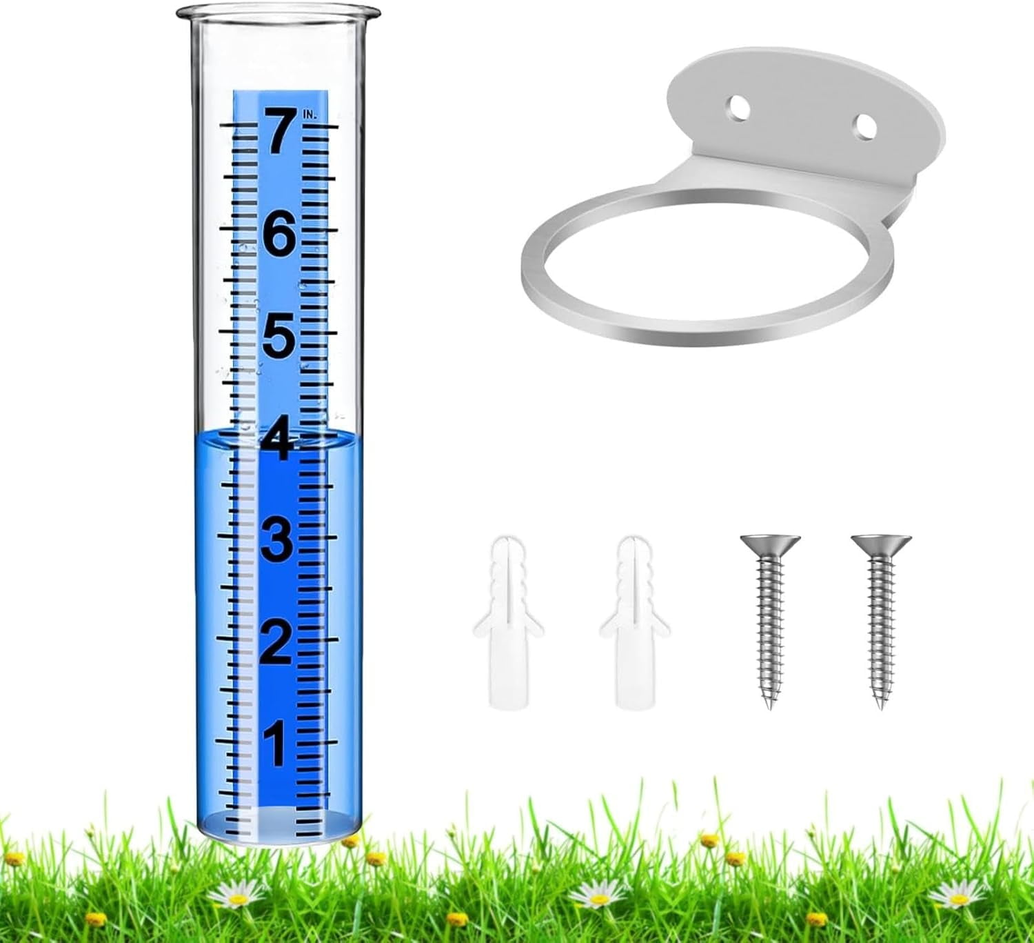 Rain Gauge Outdoor, Rain Gauges Outdoors with Metal Rack Holder,Freeze ...