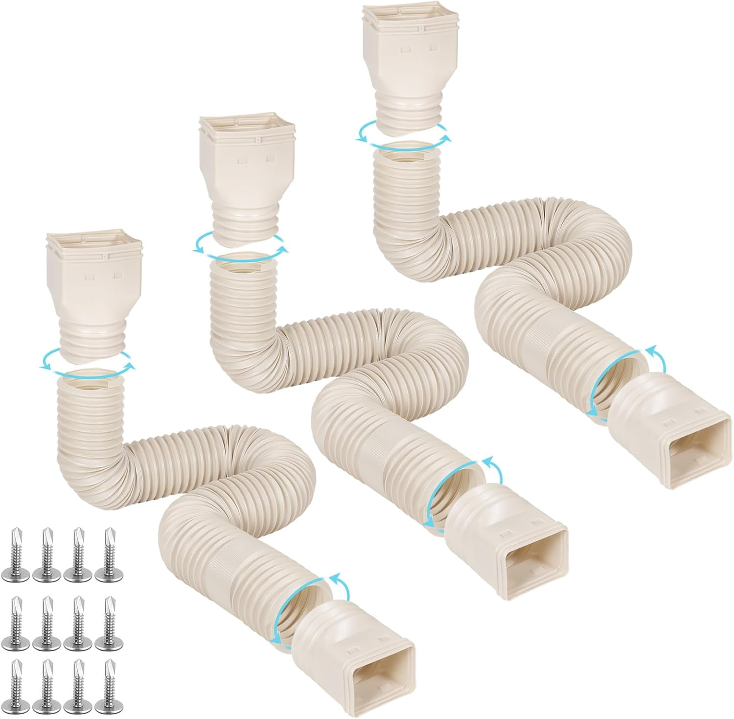 Rain Gutter Downspout Extensions Flexible, Drain Downspout Extender ...