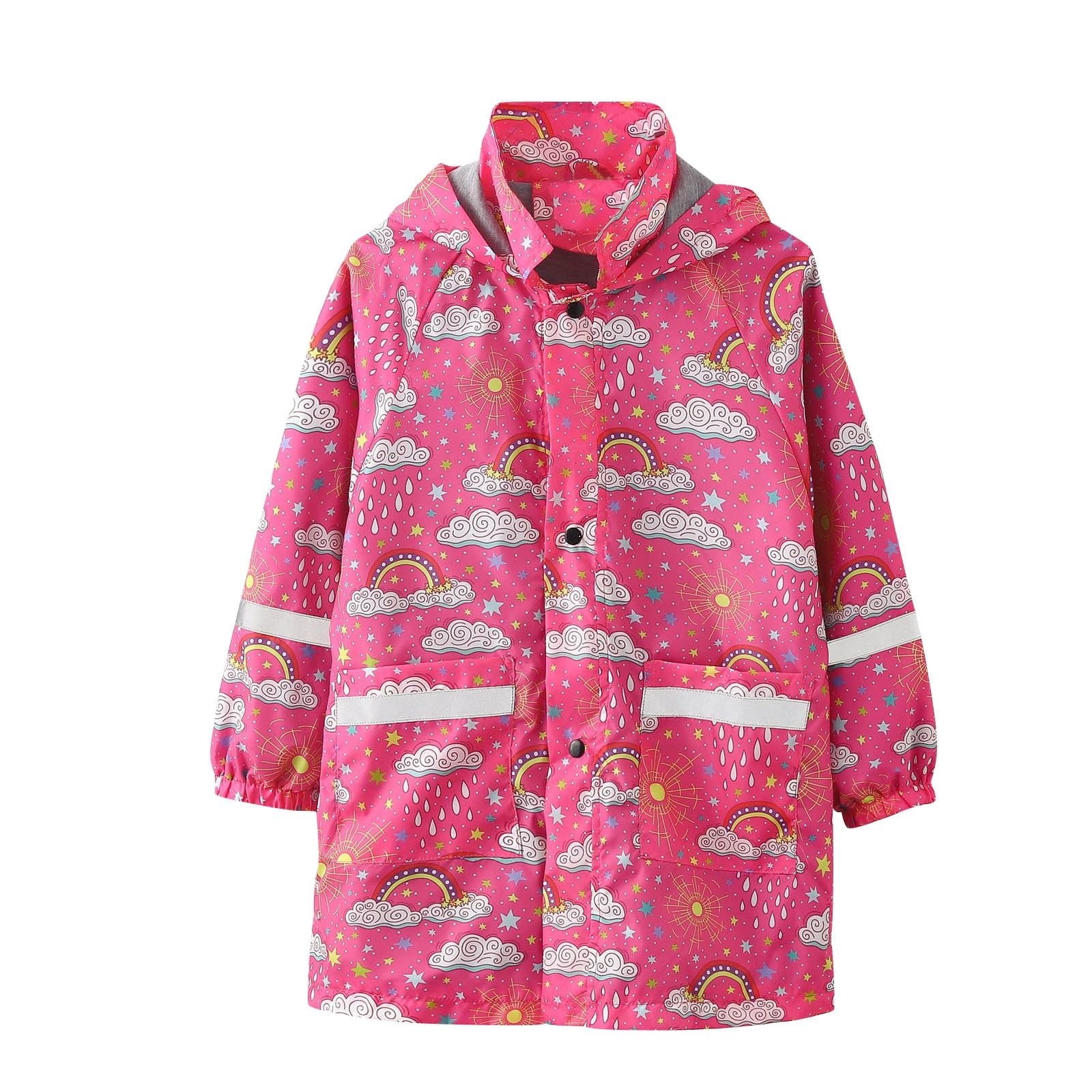 Rain Jacket Kids Children Boys Girls Hooded Cartoon Print Rain ...