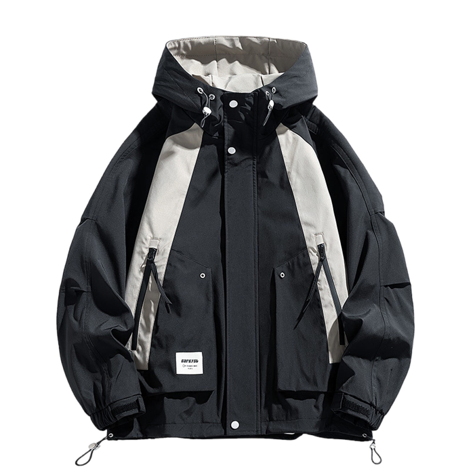 Rain Jacket Mens Waterproof with Hood Softshell Easy-Care Zip-Up ...