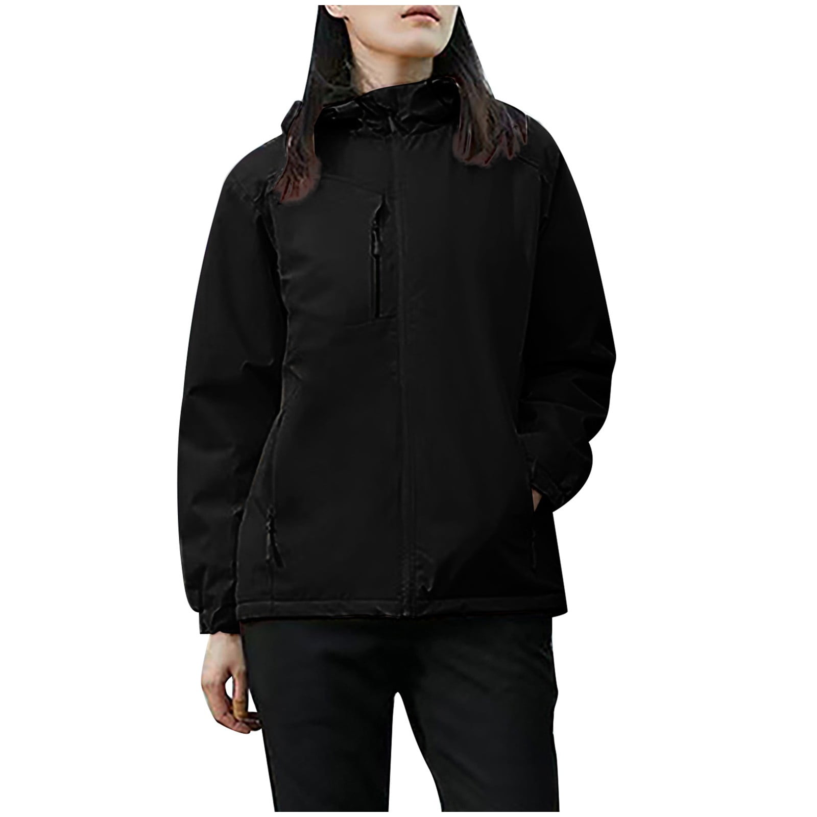 Rain Jacket Waterproofs Long Sleeve Zip Up Ski Jackets Lightweight ...