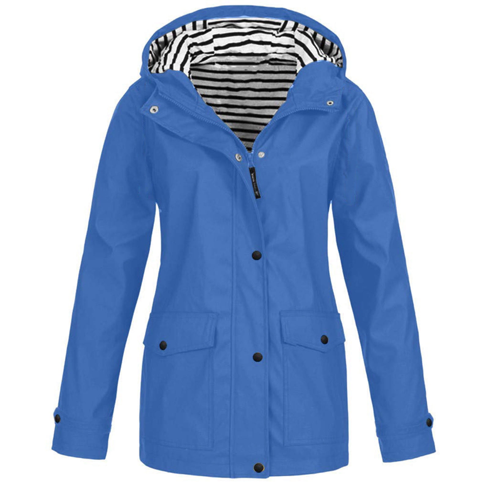 Rain Jacket Women Lightweight Raincoat Waterproof Windbreaker Striped ...