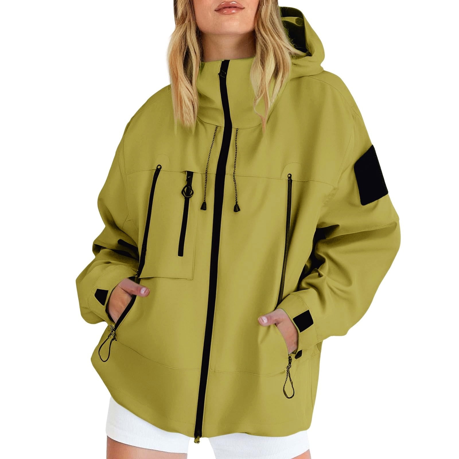 Rain Jacket Women Waterproof Lightweight Rain Jacket With Hood Raincoat ...