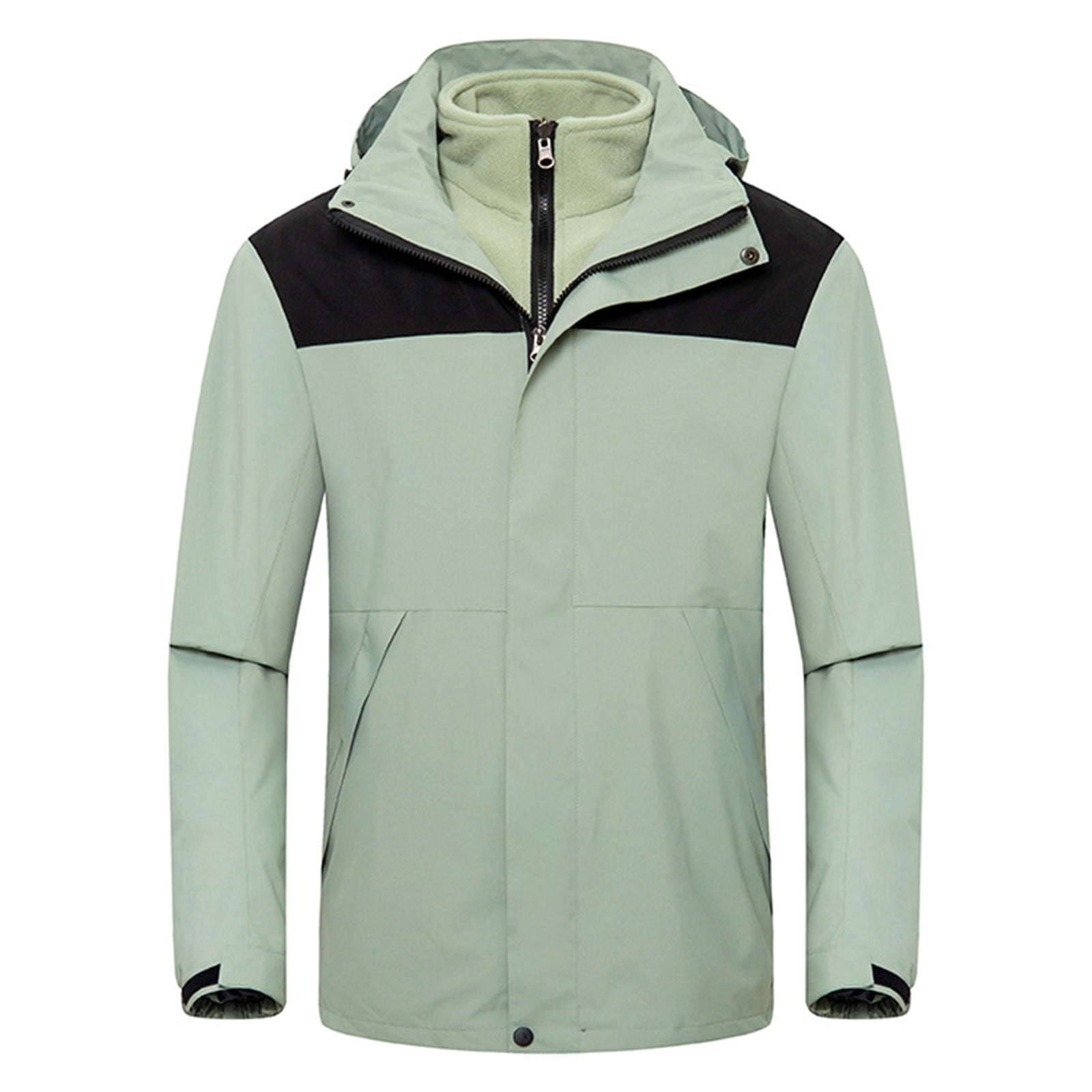 Rain Jacket for Men Casual Long Sleeve Full Zip Waterproof Raincoat ...