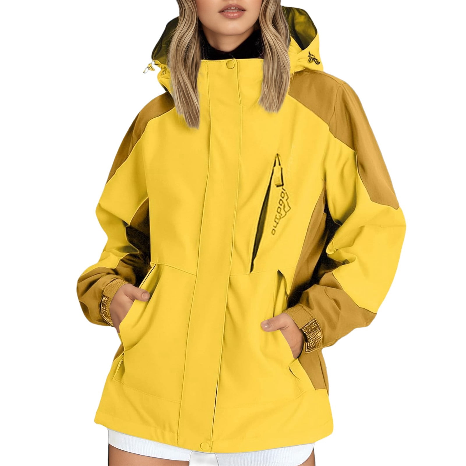 Rain Jacket for Women Waterproof Lightweight Zip Front Windbreaker ...