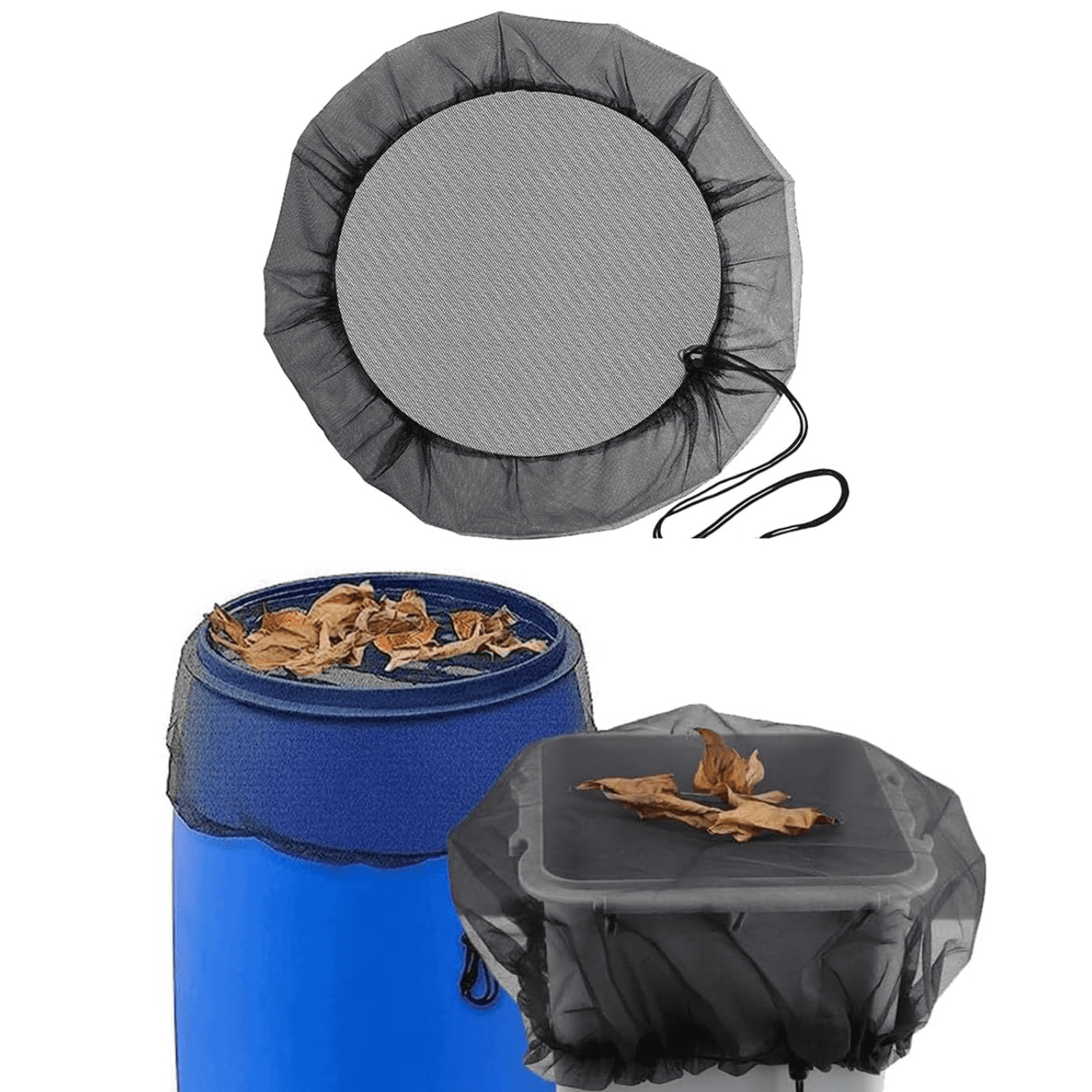 Rain Mesh Cover for Rain Barrel with Drawstring,Water Collection ...