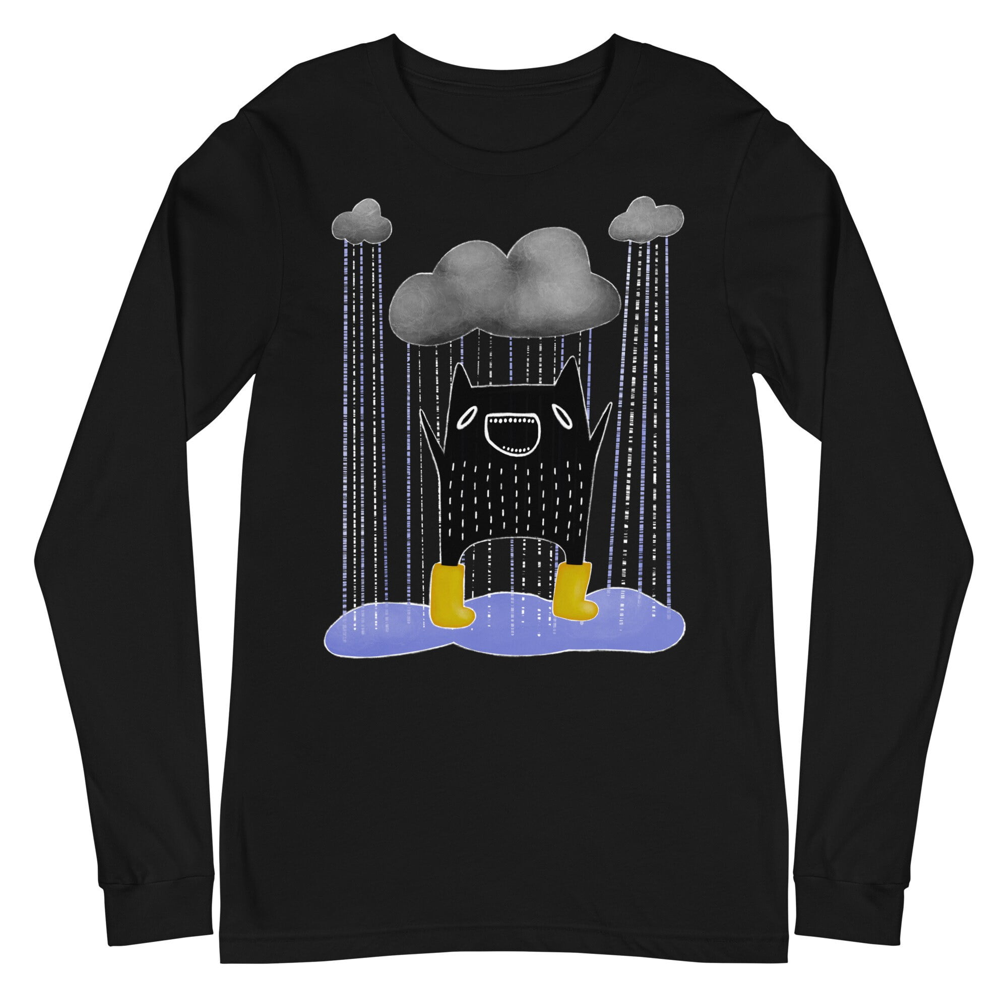 Rain Monster T-Shirt Folk Art Print Birthday Rain Storm Cloud Birthday ...