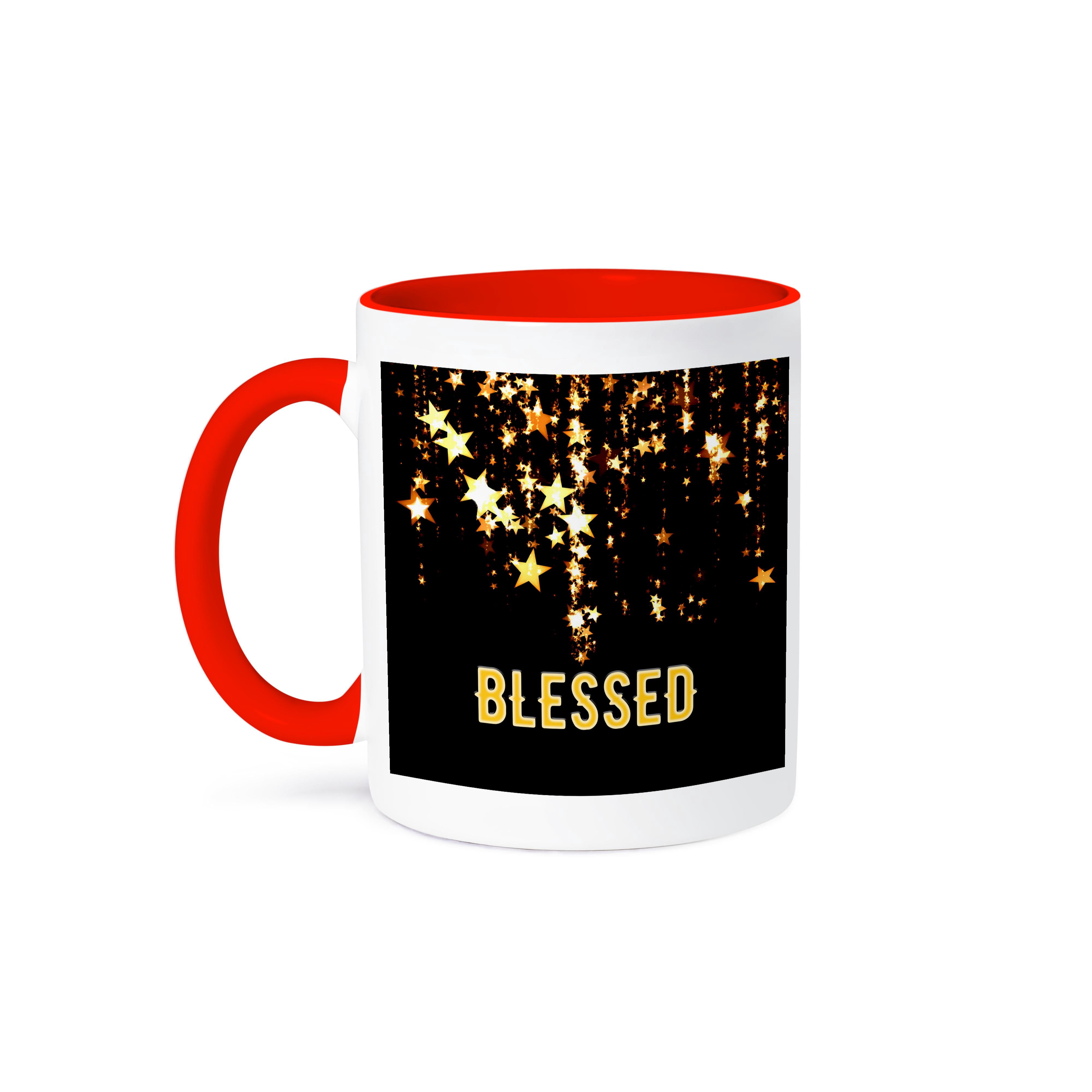 Rain Of Yellow Stars, Yellow Text Blessed On Black. Christmas Design ...