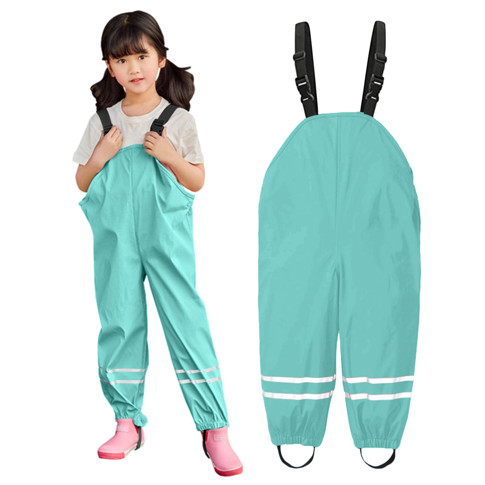 Kids Rain Pants For Girls Boys Kids Waterproof Jumpsuit Puddle Pants ...