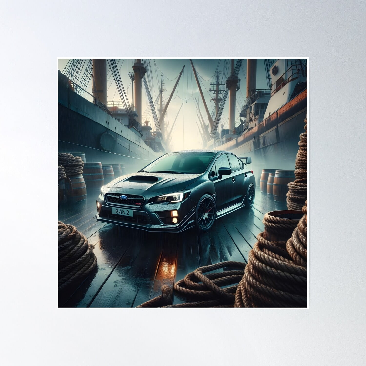 Rain Pier Wrx – Subie Seafarer Poster Wall Art, Modern Wall Decor ...