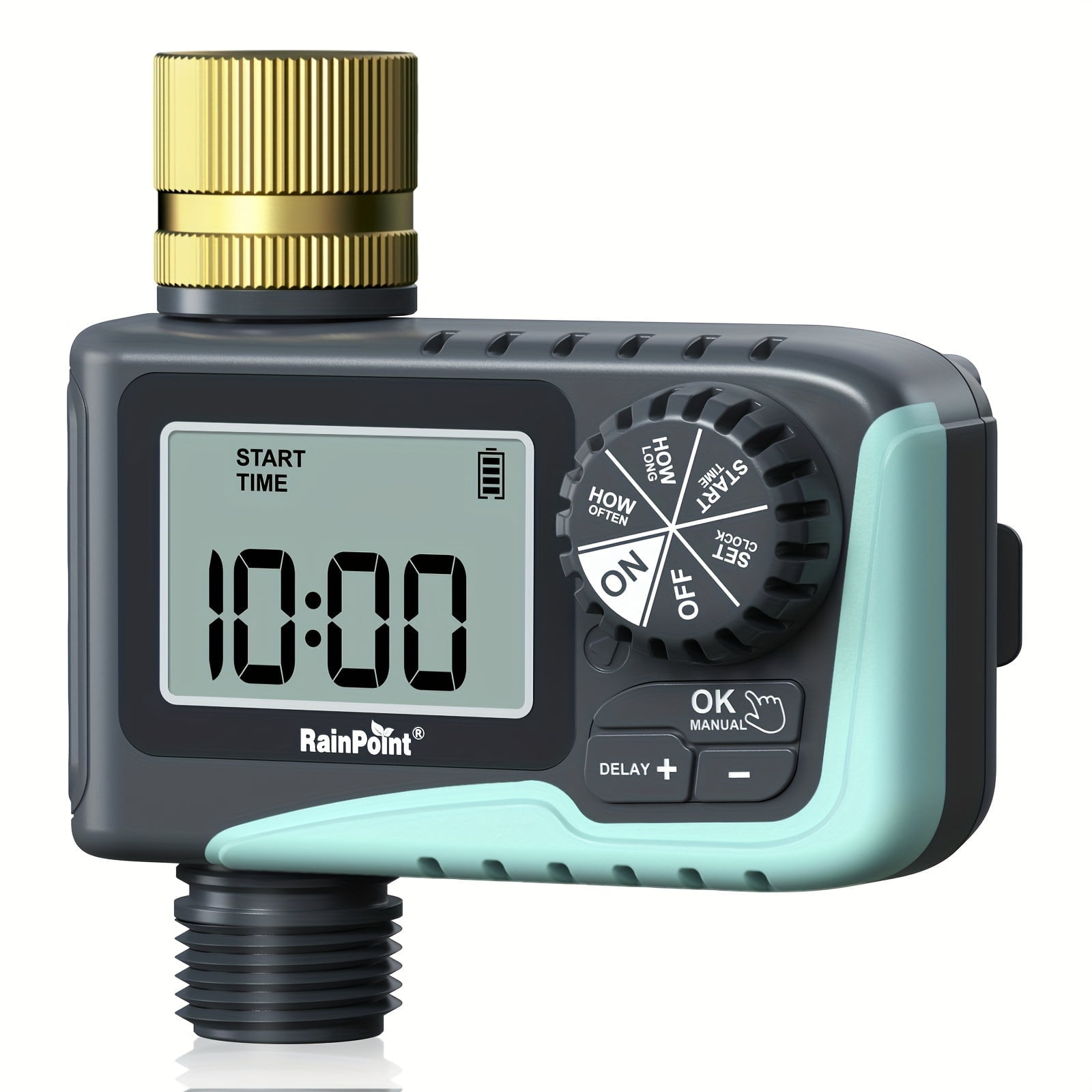 Rain Point 2 Zones Independent Brass Head Water Inlet Programmable ...