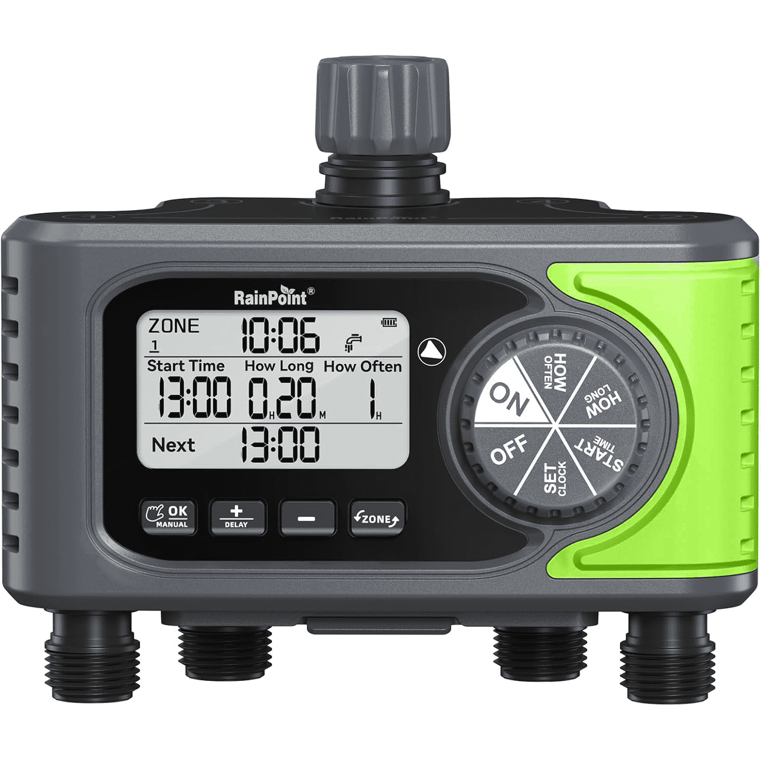 Rain Point Garden Hose Timer, 4 Outlets Water Timer Programmable ...