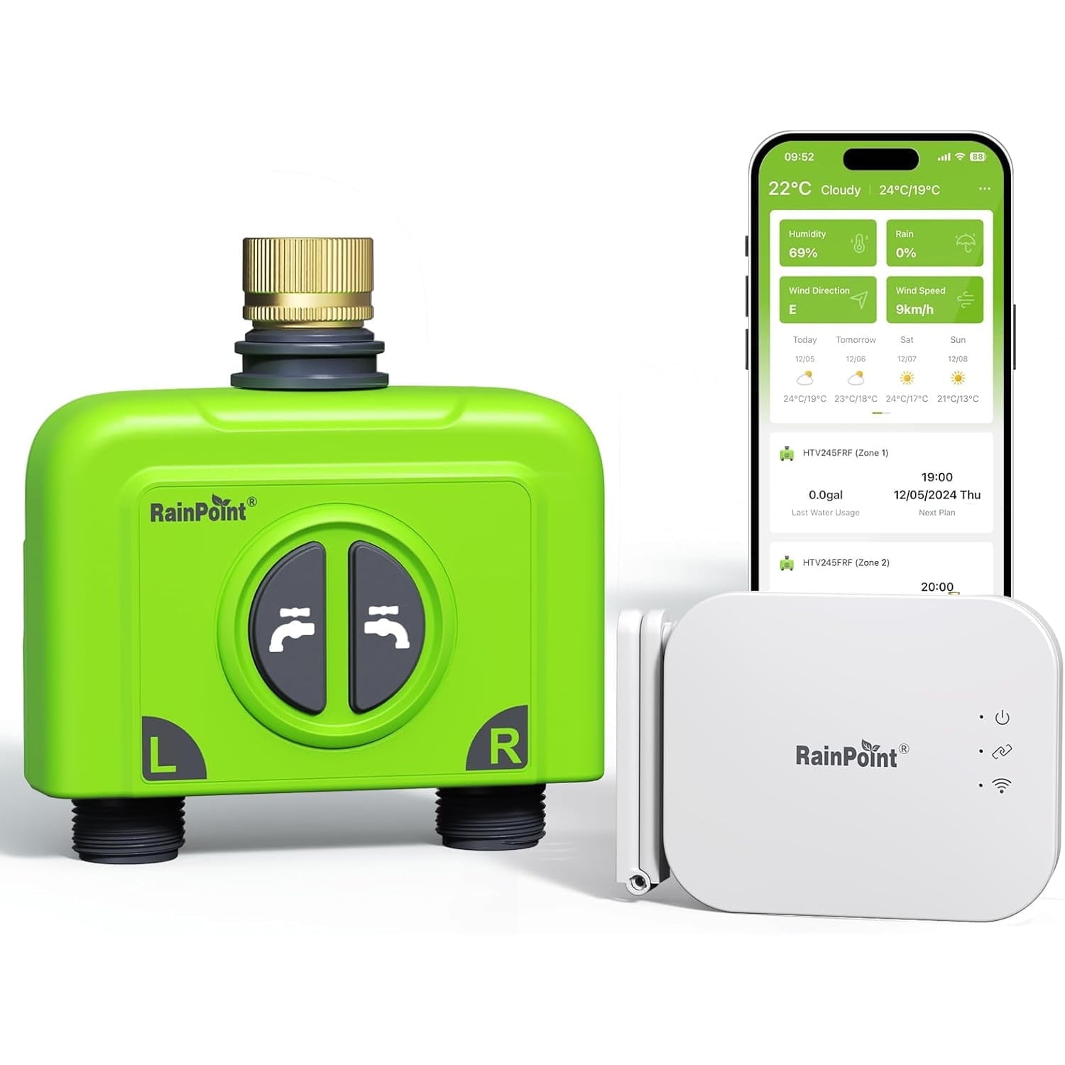 Rain Point WiFi Sprinkler Timer Smart Hose Timer with WiFi Gateway, APP ...