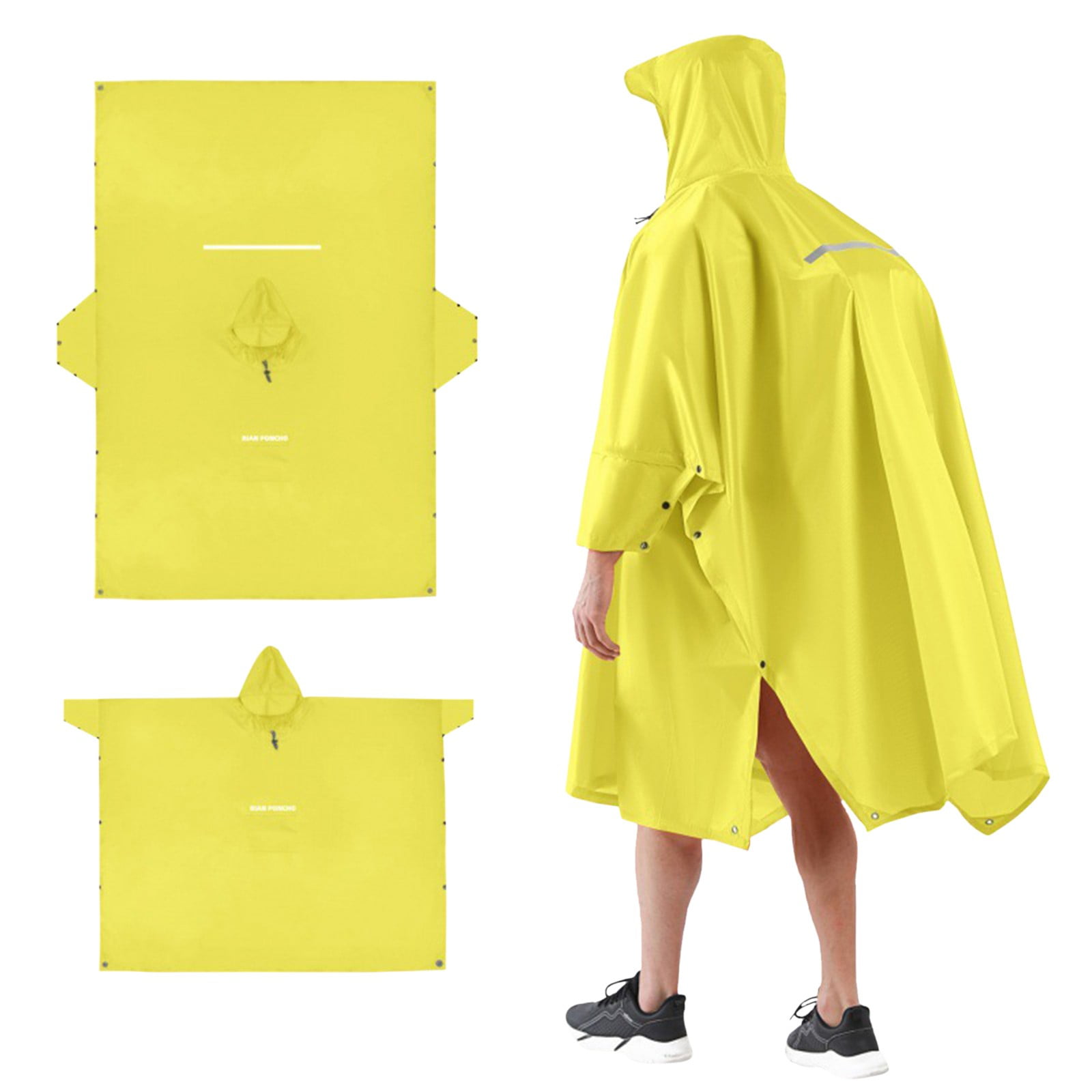 Rain Poncho for Adults Functional Raincoat With Reflective Stripes That ...