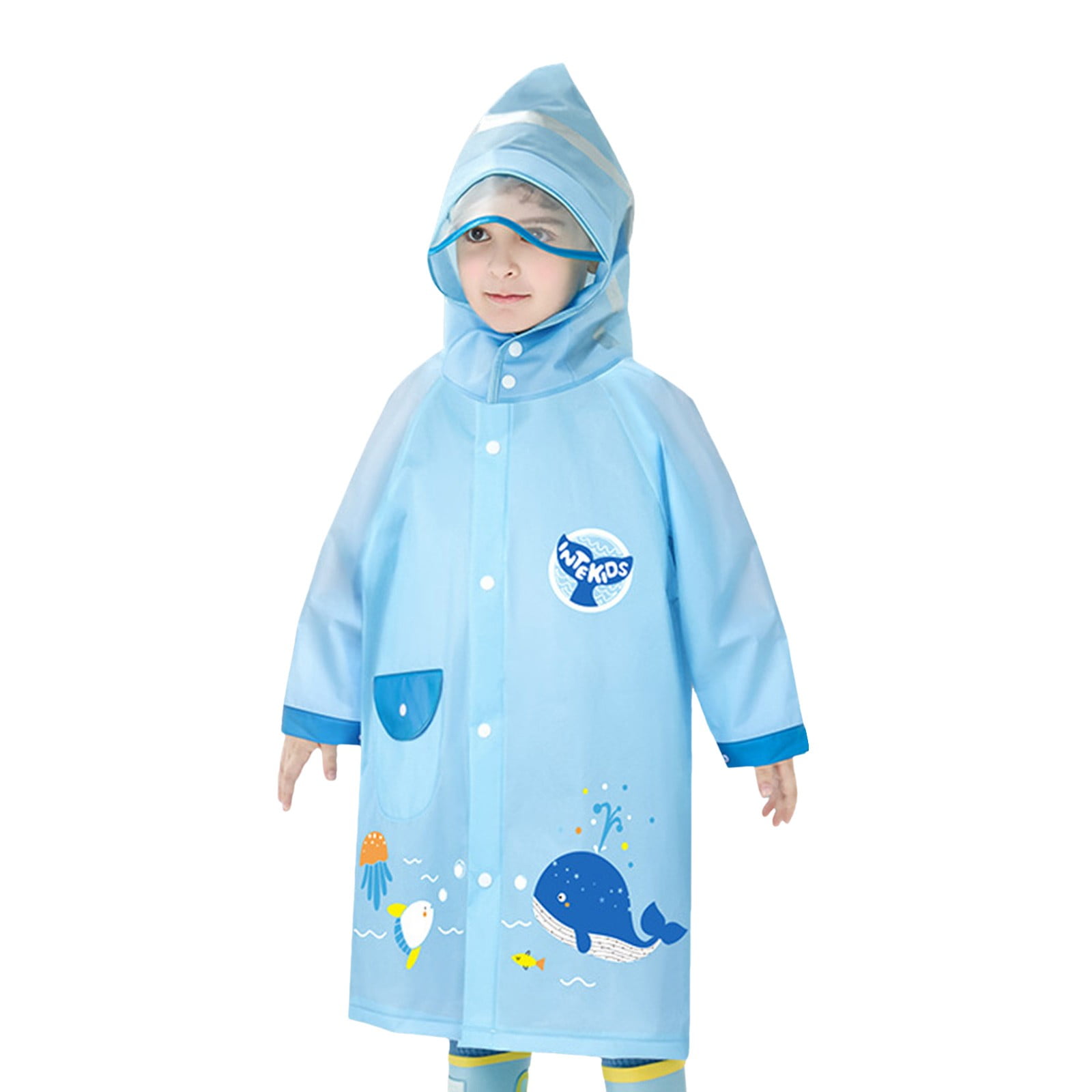 Rain Poncho Kids Girls Boys Water Baby Kindergarten Transparent Primary School Student Dinosaur ...