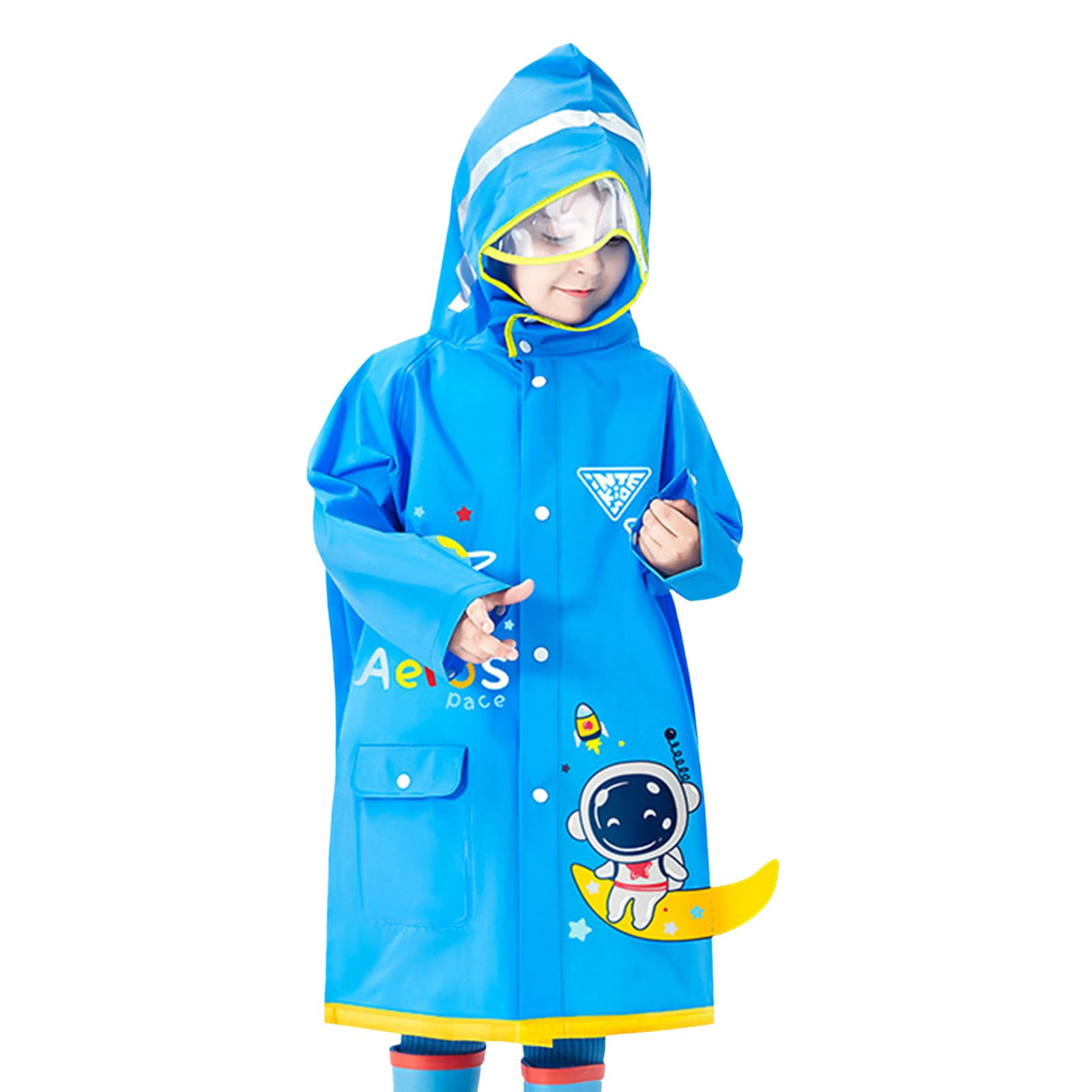 Rain Poncho Kids Girls Boys Water Baby Kindergarten Transparent Primary School Student Dinosaur ...